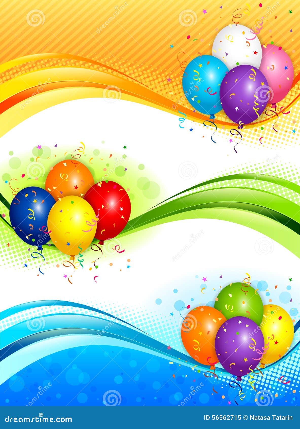 Balloons banners stock vector. Illustration of year, bunch - 56562715