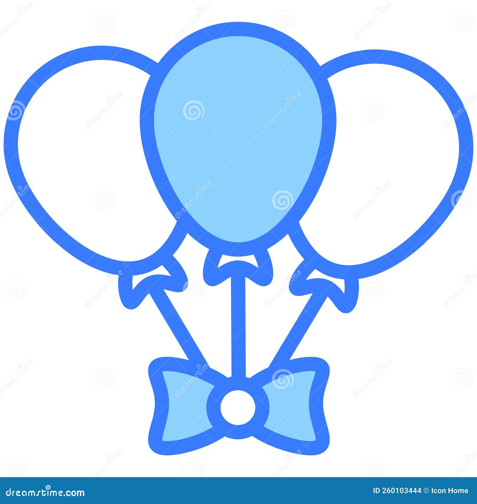 Balloons Blue Outline Icon, Isolated Vector Stock Vector - Illustration ...