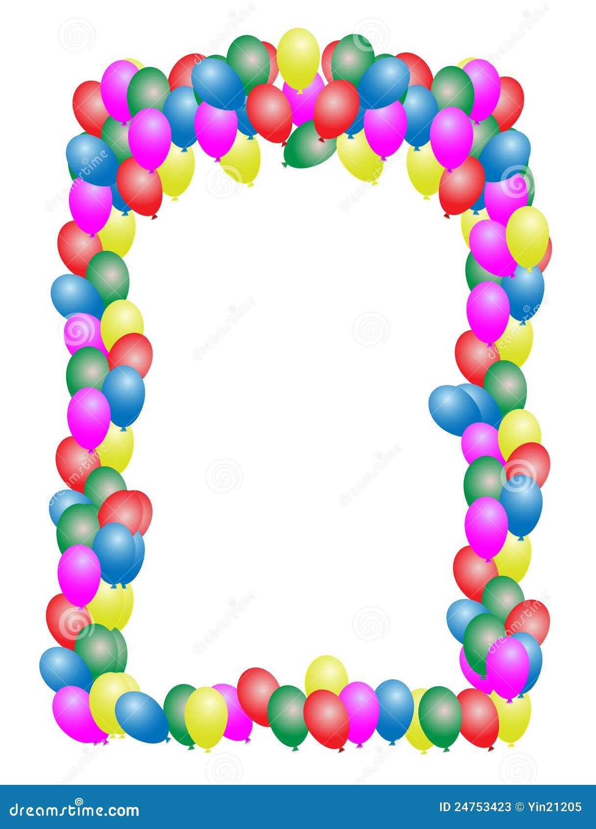 Balloons border stock vector. Illustration of event, decorative - 24753423
