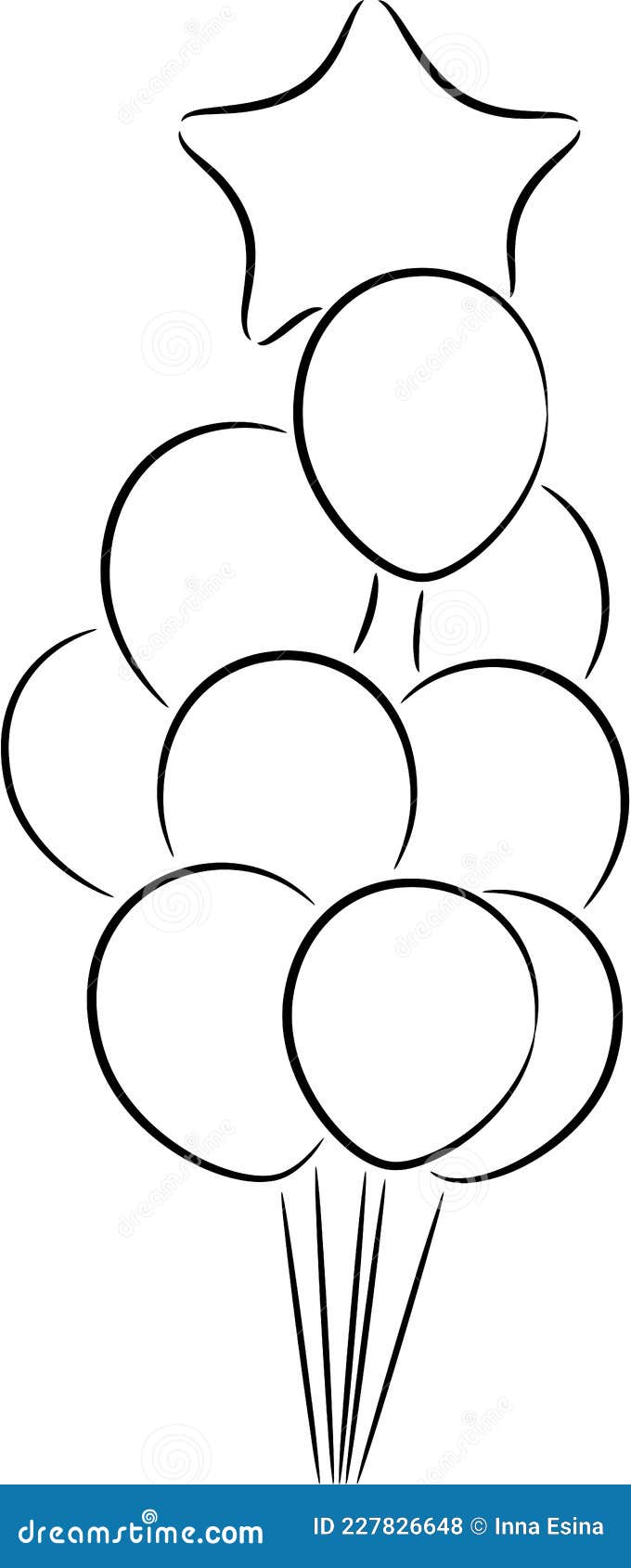 Balloons stock vector. Illustration of bunch, outline - 227826648