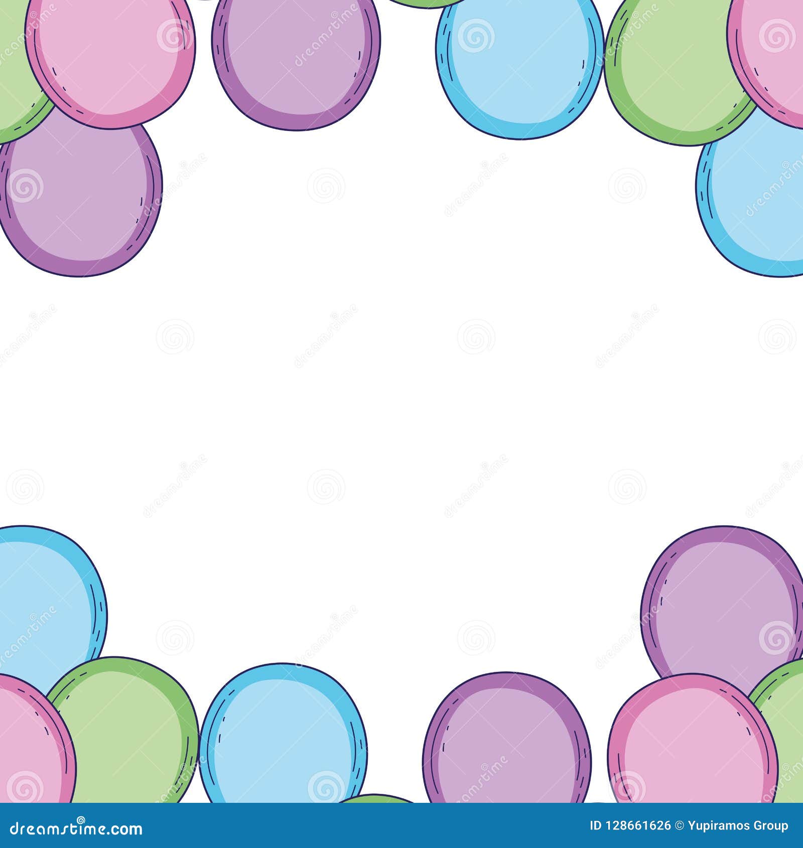 Balloons cartoons frame stock vector. Illustration of banner - 128661626