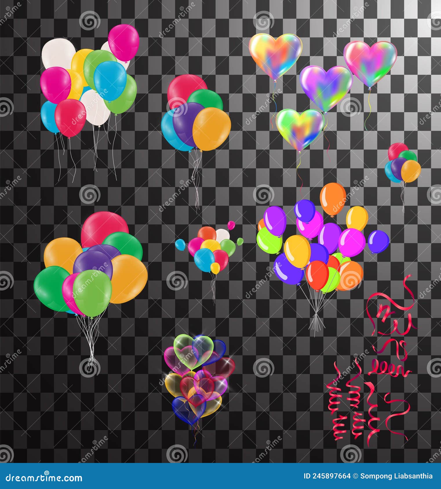 Balloons on the Checkered Background. Eps 10 Vector File Stock Vector ...
