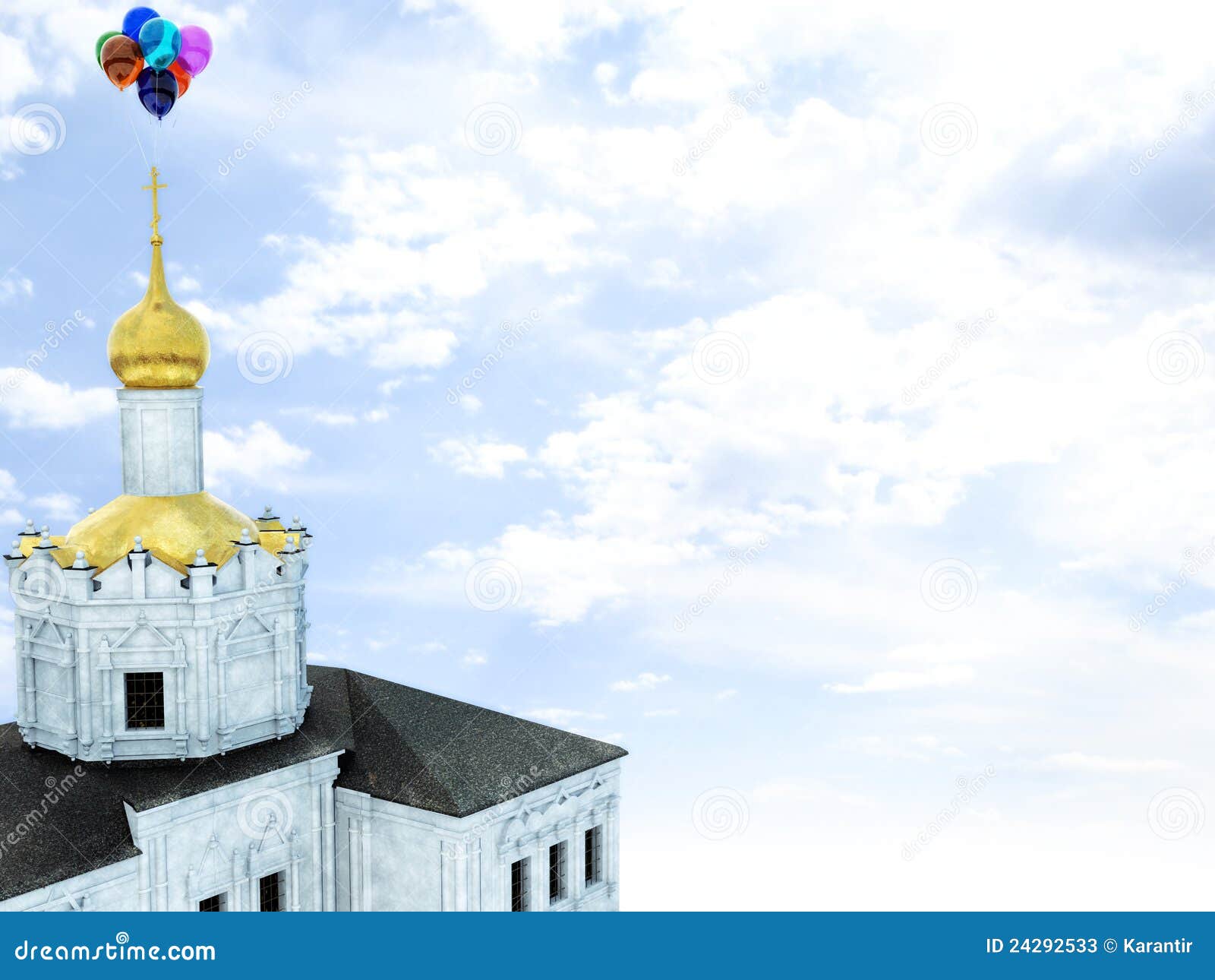 Balloons at Church stock image. Image of architecture - 24292533