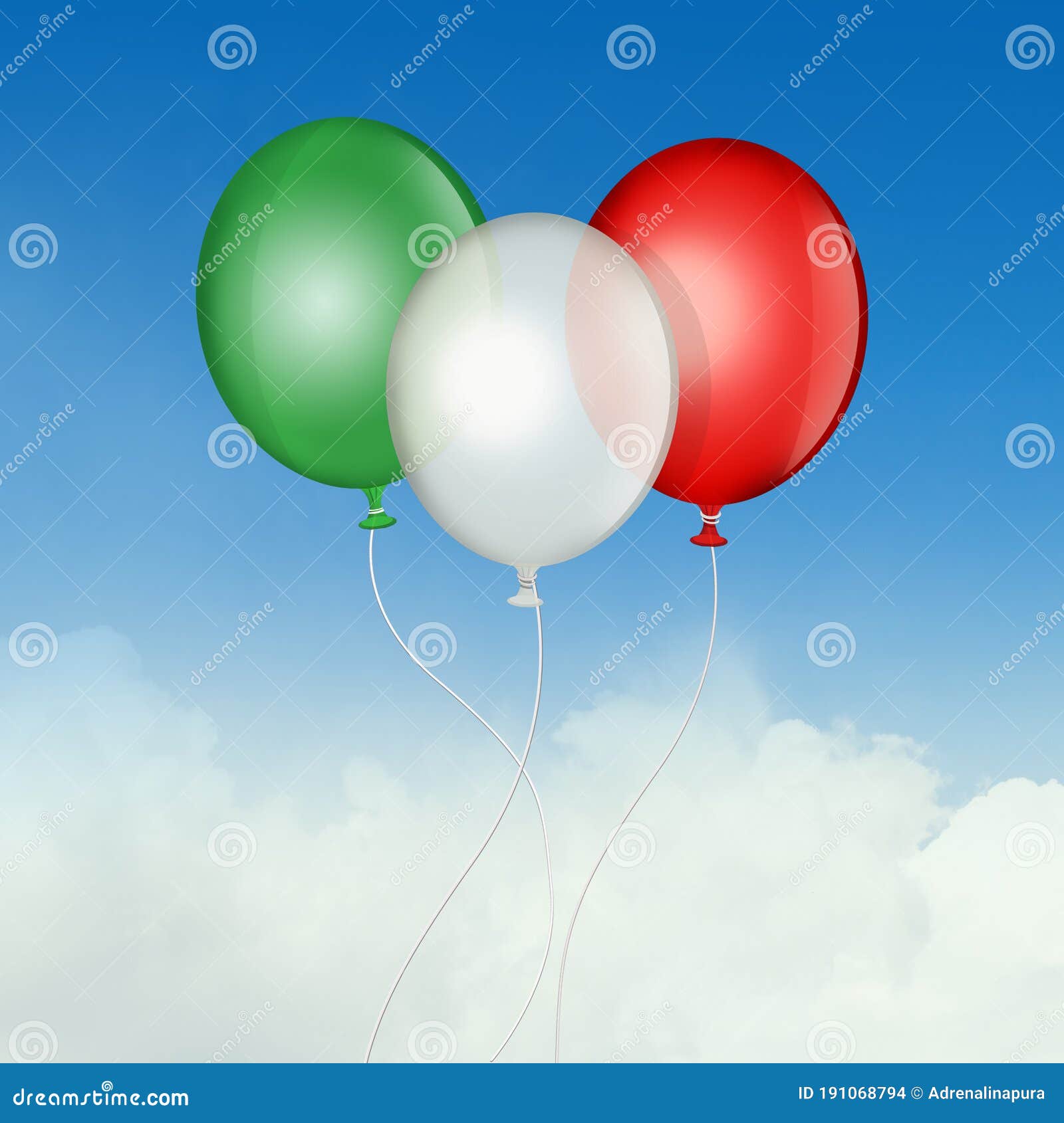 Balloons in the Colors of the Italian Flag Stock Illustration ...