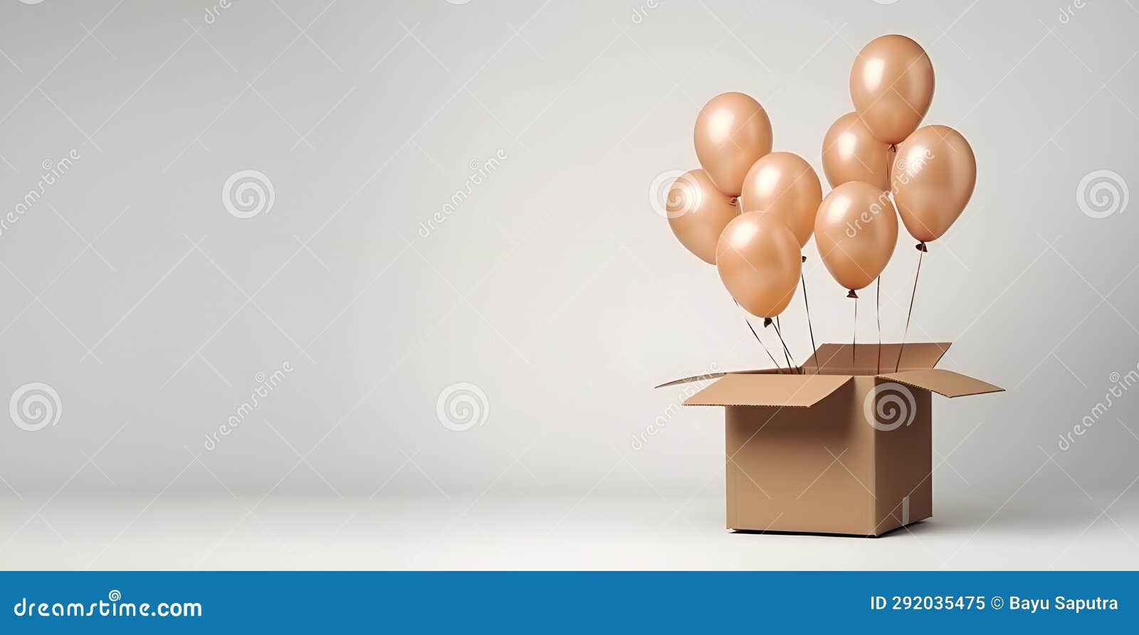 Balloons Coming Out of a Cardboard Box Blank Space, Ai Generative Stock ...