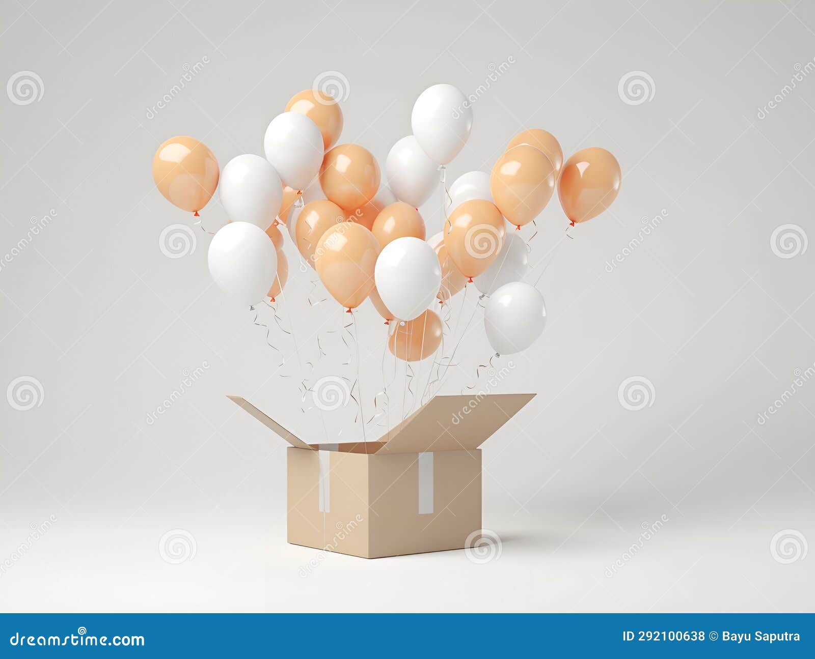 Balloons Coming Out of a Cardboard Box Blank Space, Ai Generative Stock ...