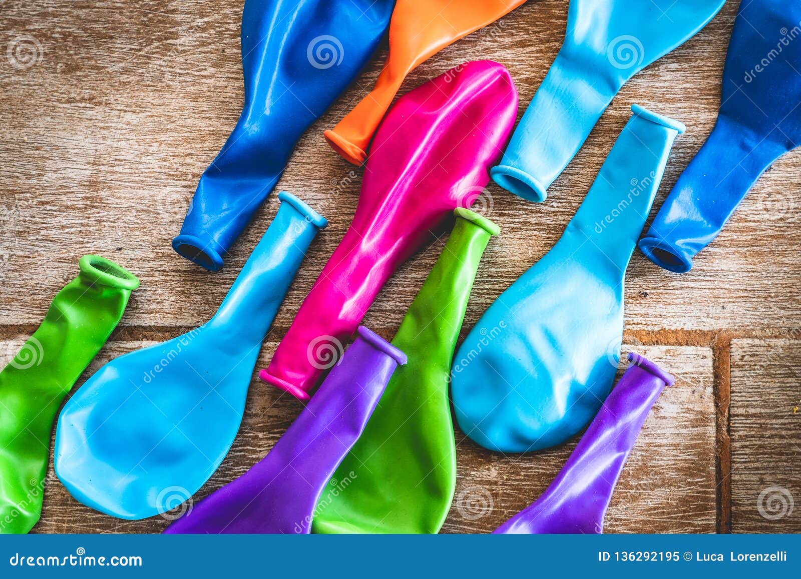 Balloons Deflated Background Throw Party High Angle View . Stock Image ...