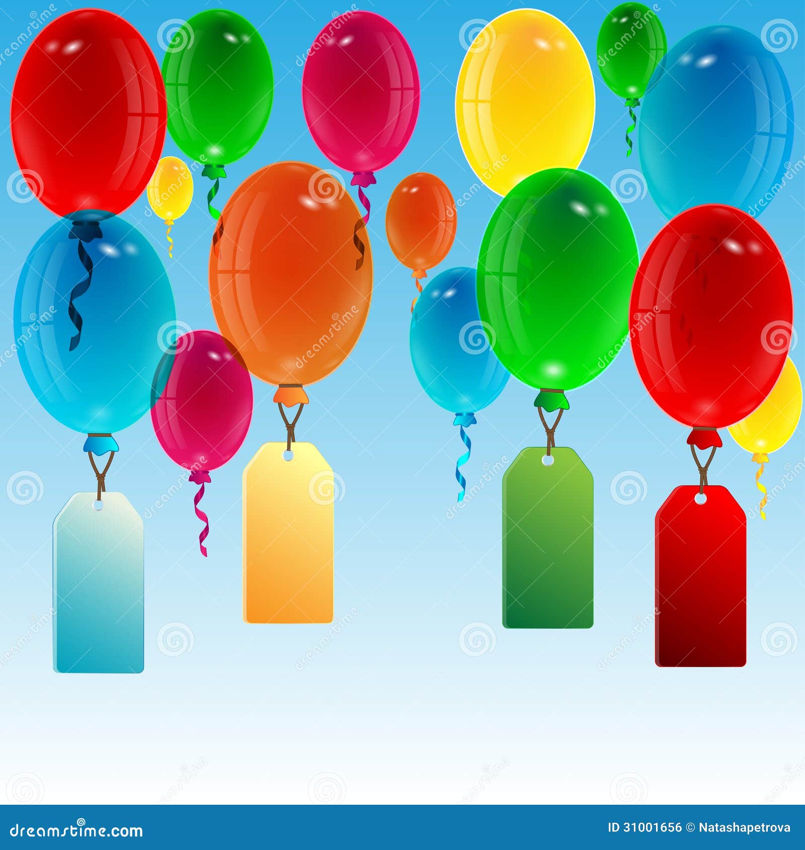 Balloons of Different Color Stock Vector - Illustration of blue ...