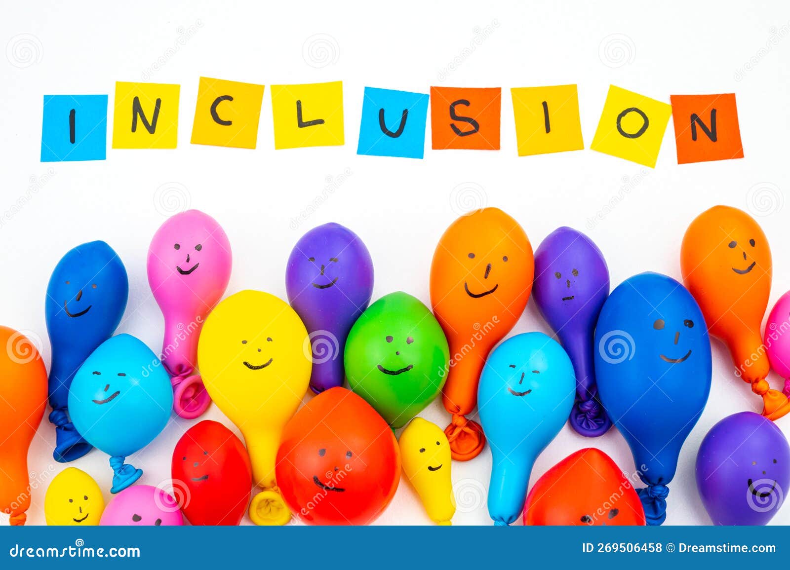 Balloons of Various Colors. Inclusion and Diversity. Stock Photo ...