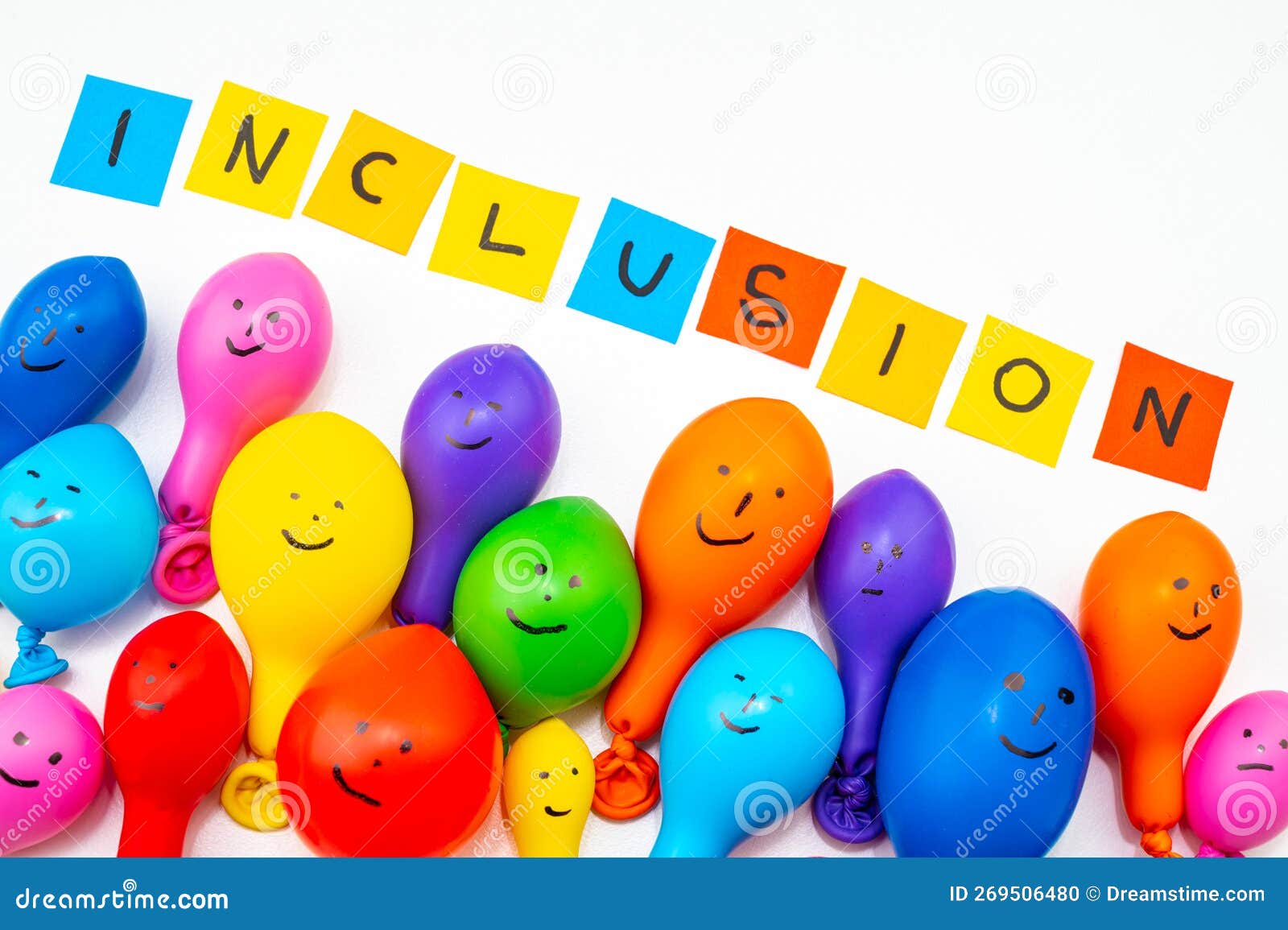 Balloons of Various Colors. Inclusion and Diversity. Stock Photo ...