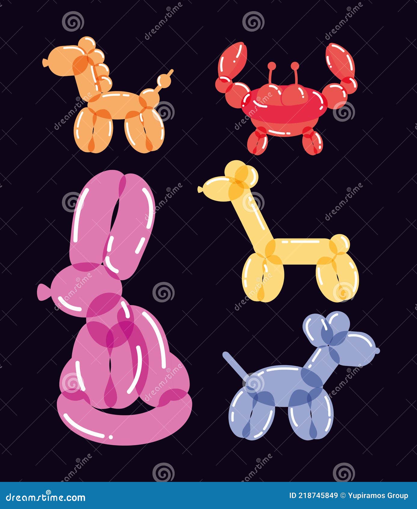Balloons different animals stock vector. Illustration of cartoon ...