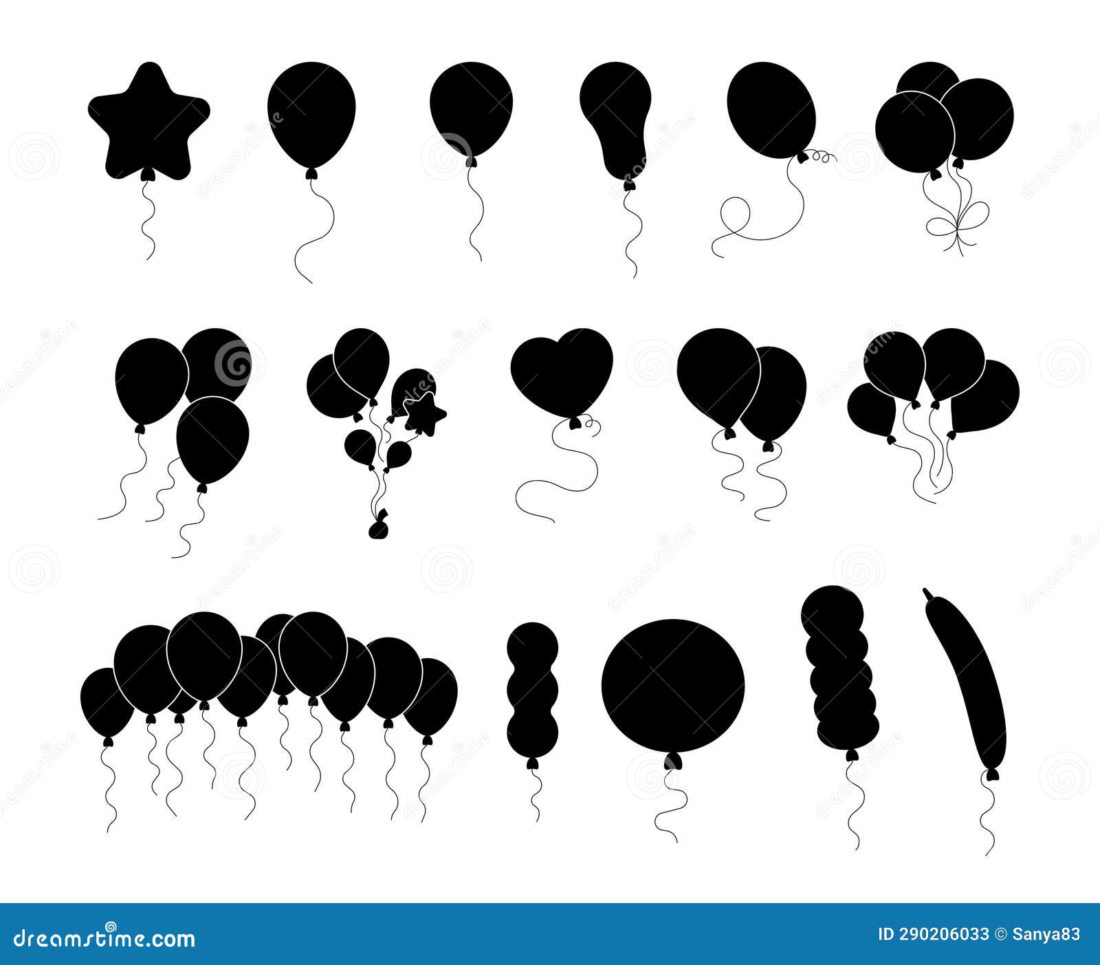 Balloons of Different Sizes and Shapes Stock Vector - Illustration of ...