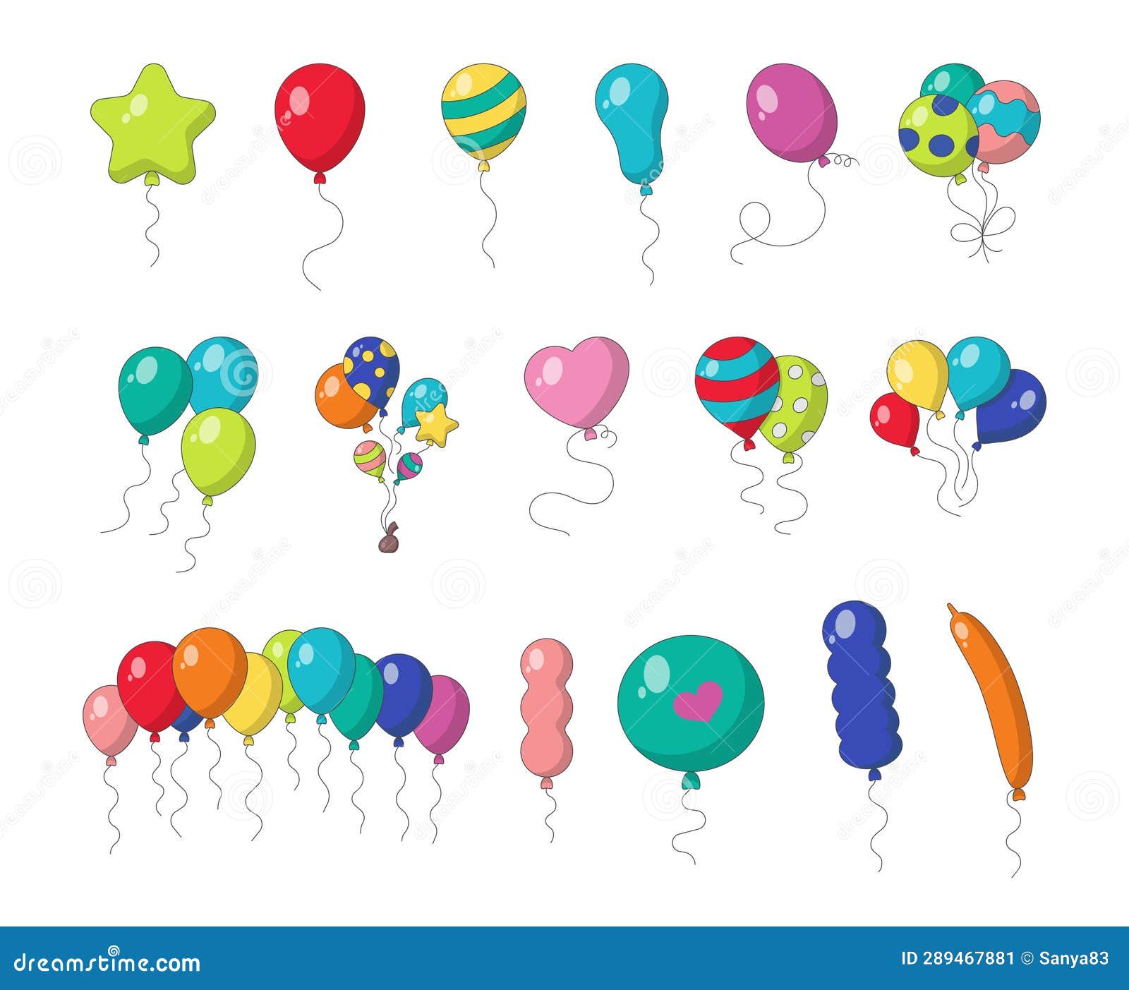 Balloons of Different Sizes Stock Illustration - Illustration of ...