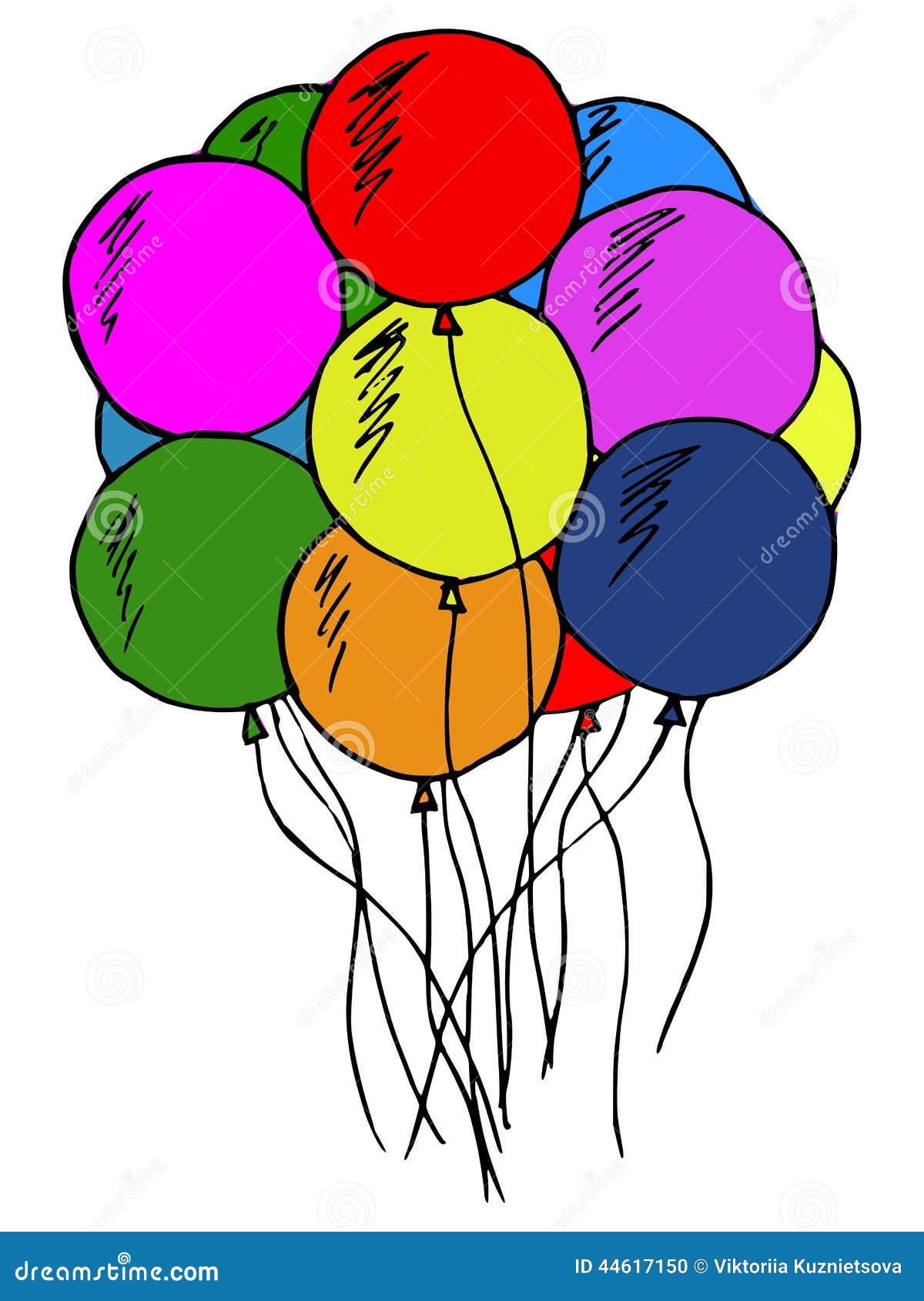 Balloons, Doodle stock vector. Illustration of year, seamless - 44617150