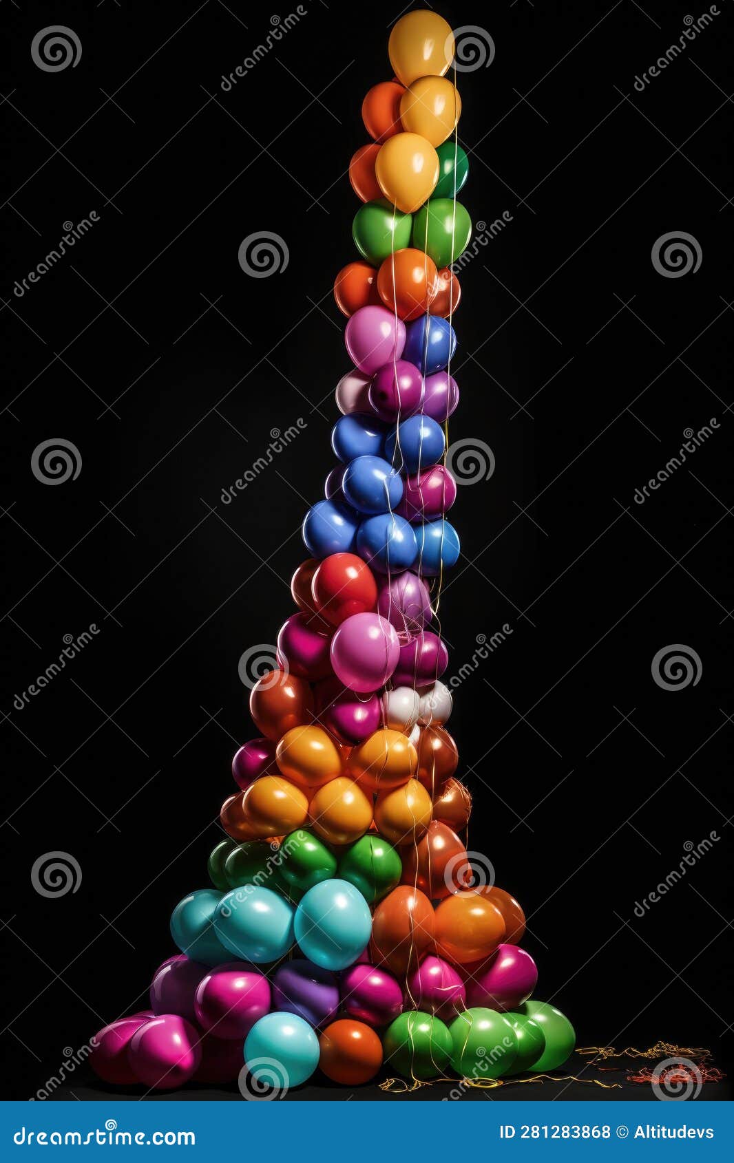 Balloons Expanding in Various Stages of Inflation Stock Illustration ...