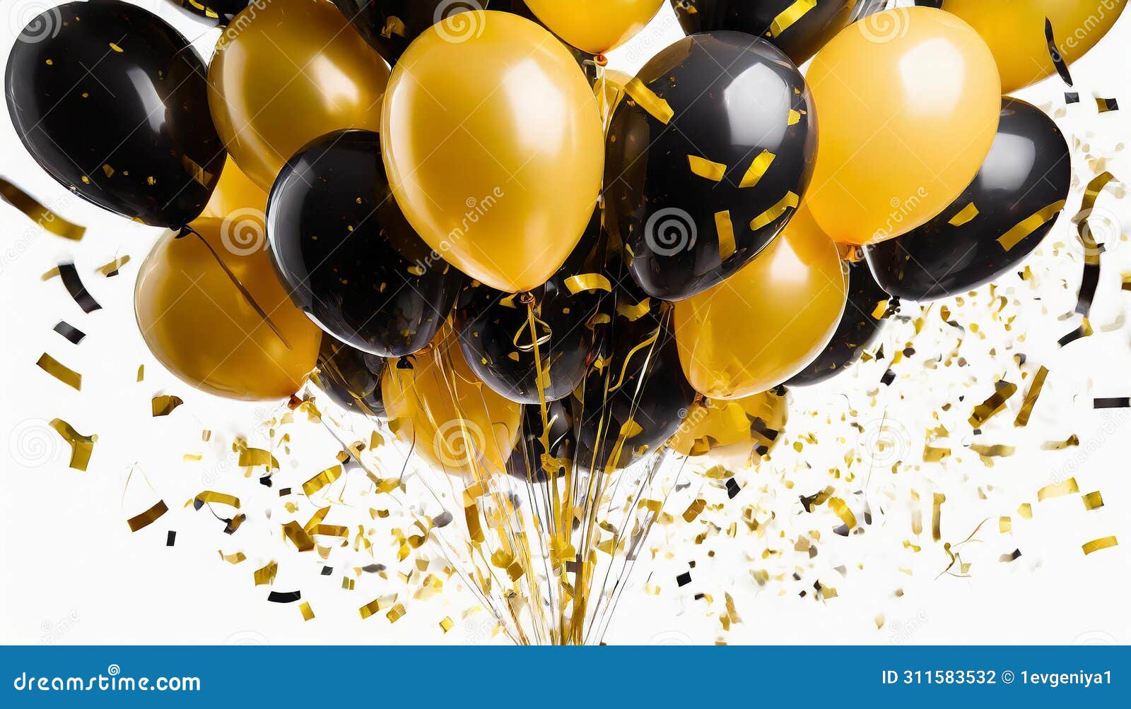 Balloons Falling or Floating in the Air Isolated on White Background ...