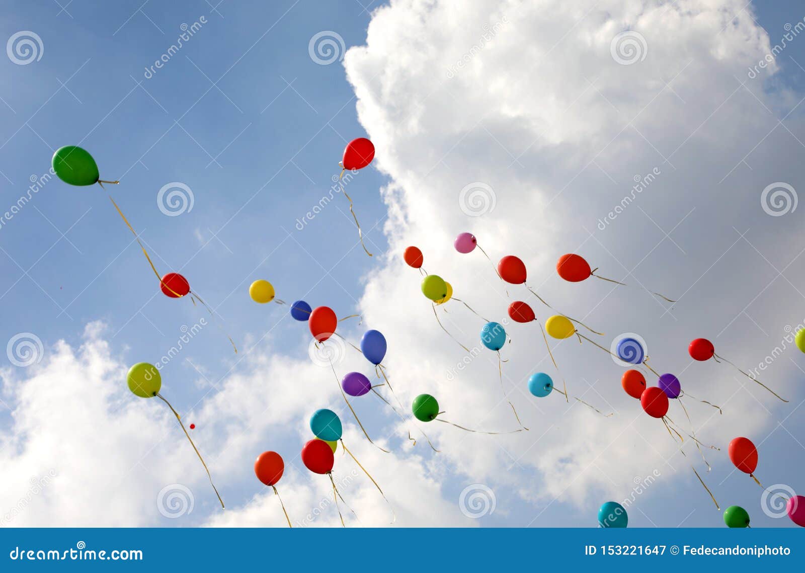 Balloons Fly High in the Sky Stock Image - Image of expectation ...