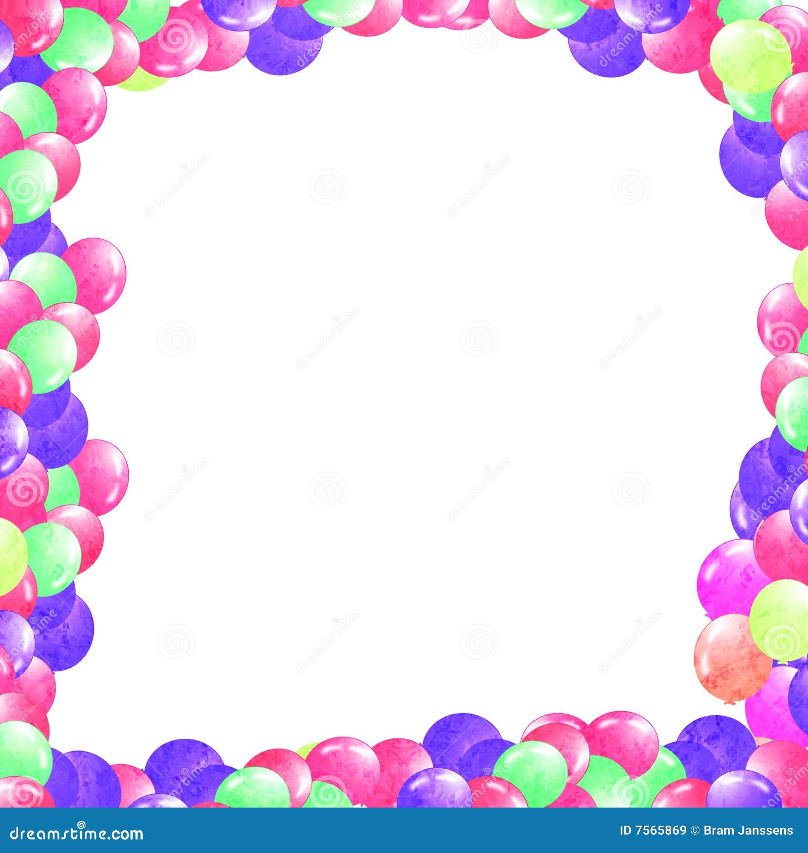 Balloons in a frame stock illustration. Illustration of colorful - 7565869