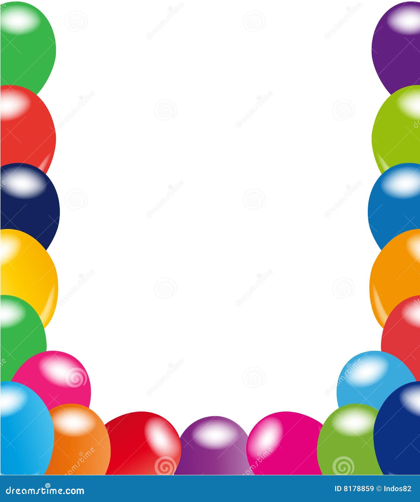 Balloons frame stock vector. Illustration of holiday, helium - 8178859