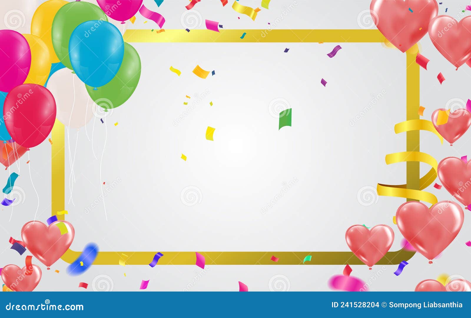 Balloons Frame Composition with Space for Your Text. Vector ...