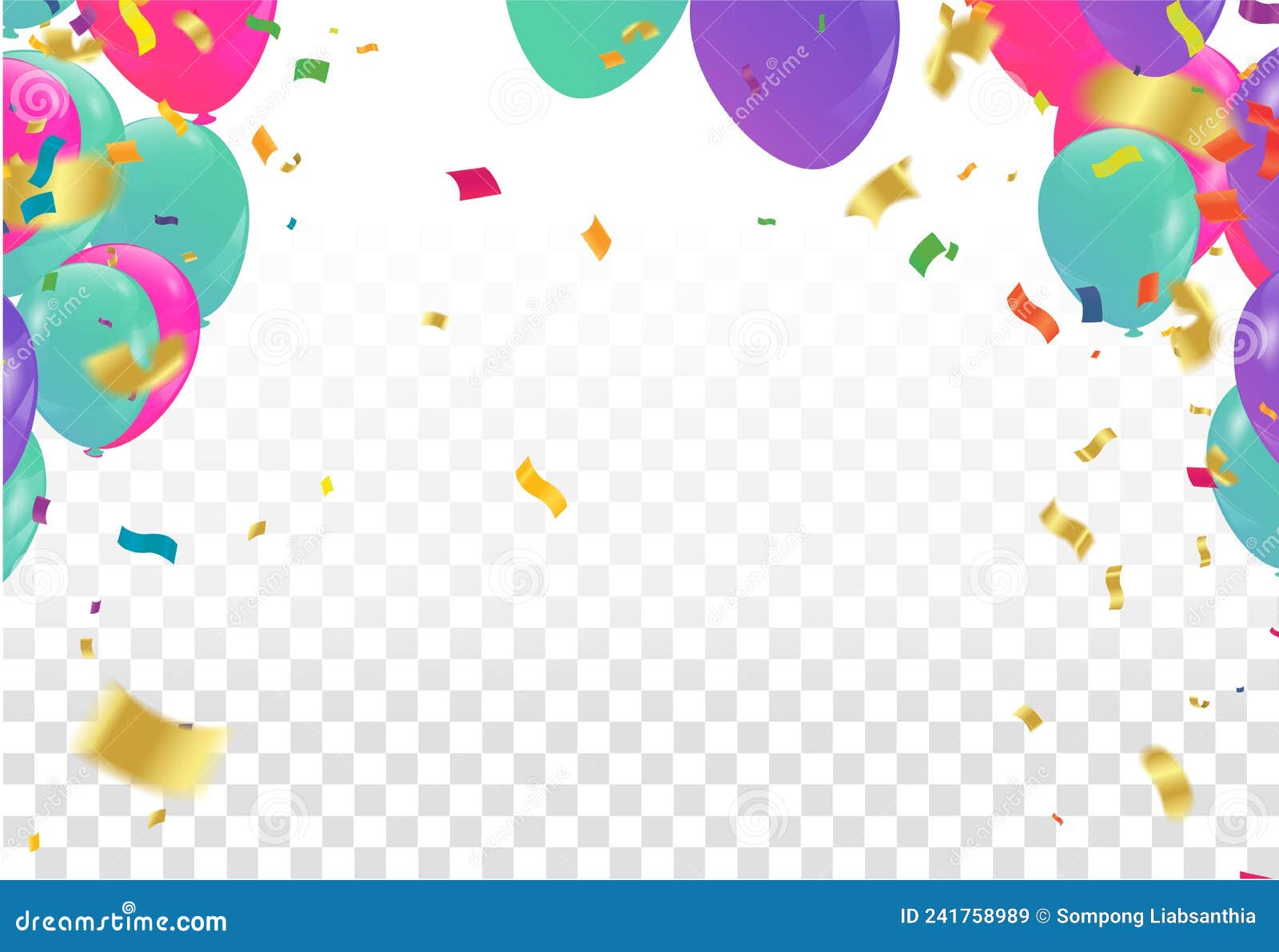 Balloons Frame Composition with Space for Your Text. Vector ...