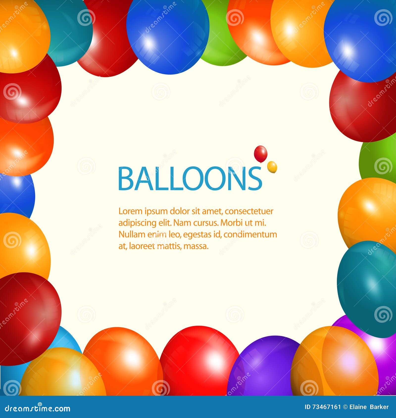 Balloons With Frame Photo For Birthday Background Royalty-Free Stock ...