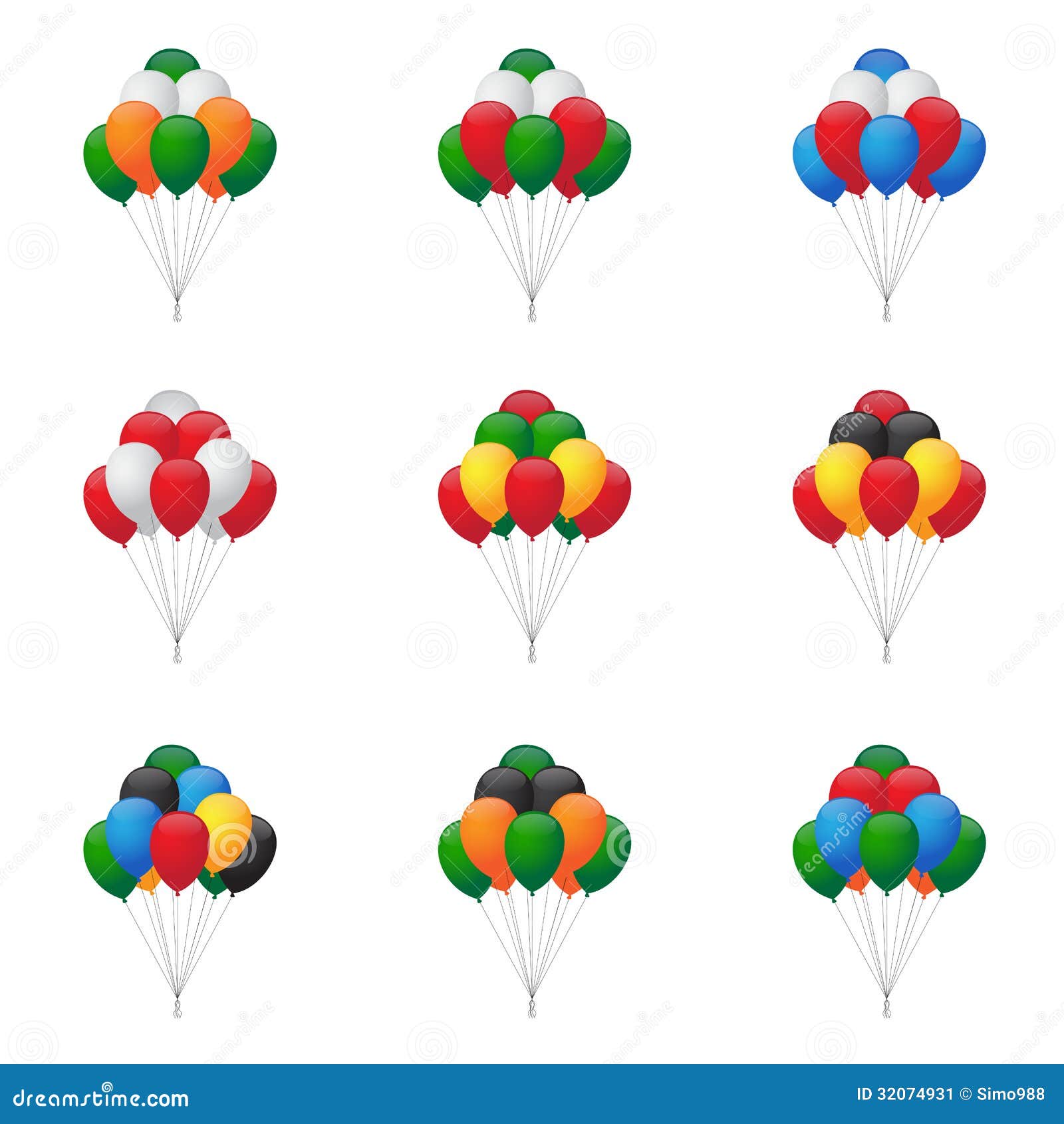 Balloons groups stock vector. Illustration of balloon - 32074931