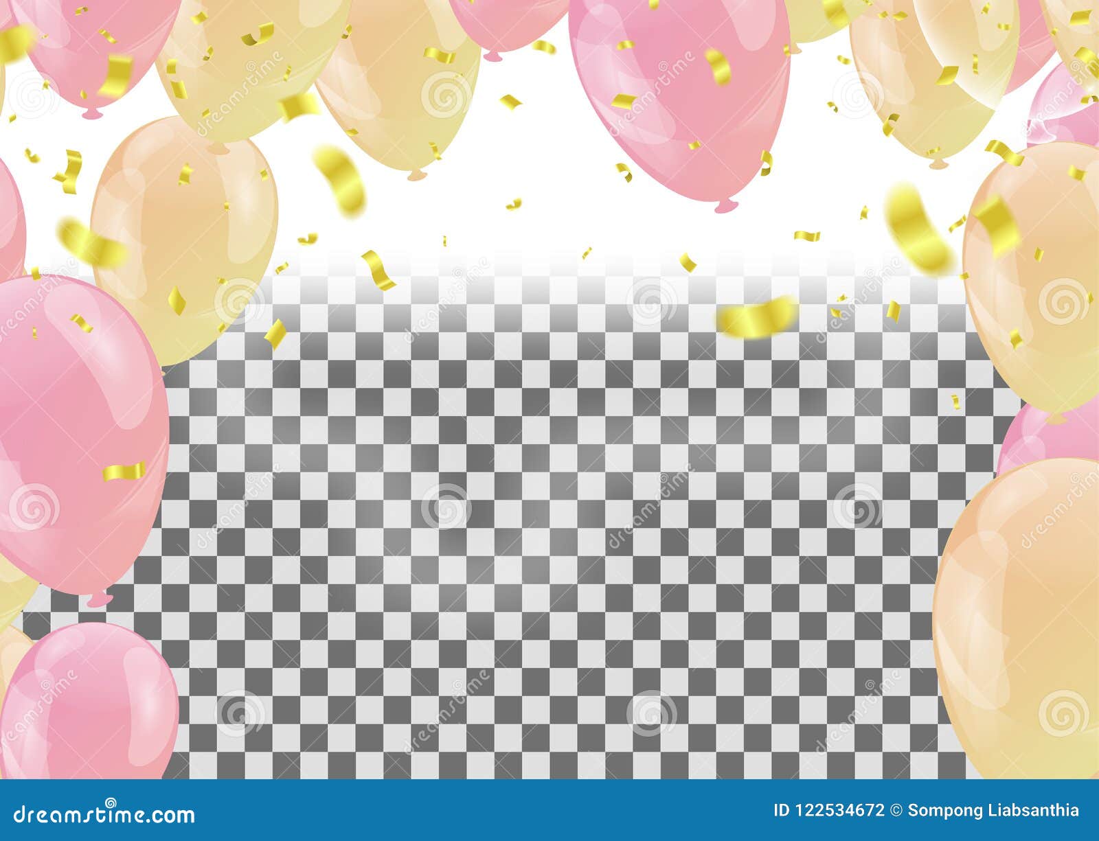 Balloons Header Background Design Element Of Happy Birthday Vector ...