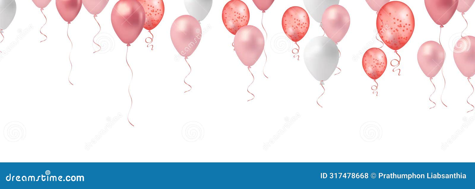 Balloons Header Background. Party Card with Colourful Balloons Stock ...