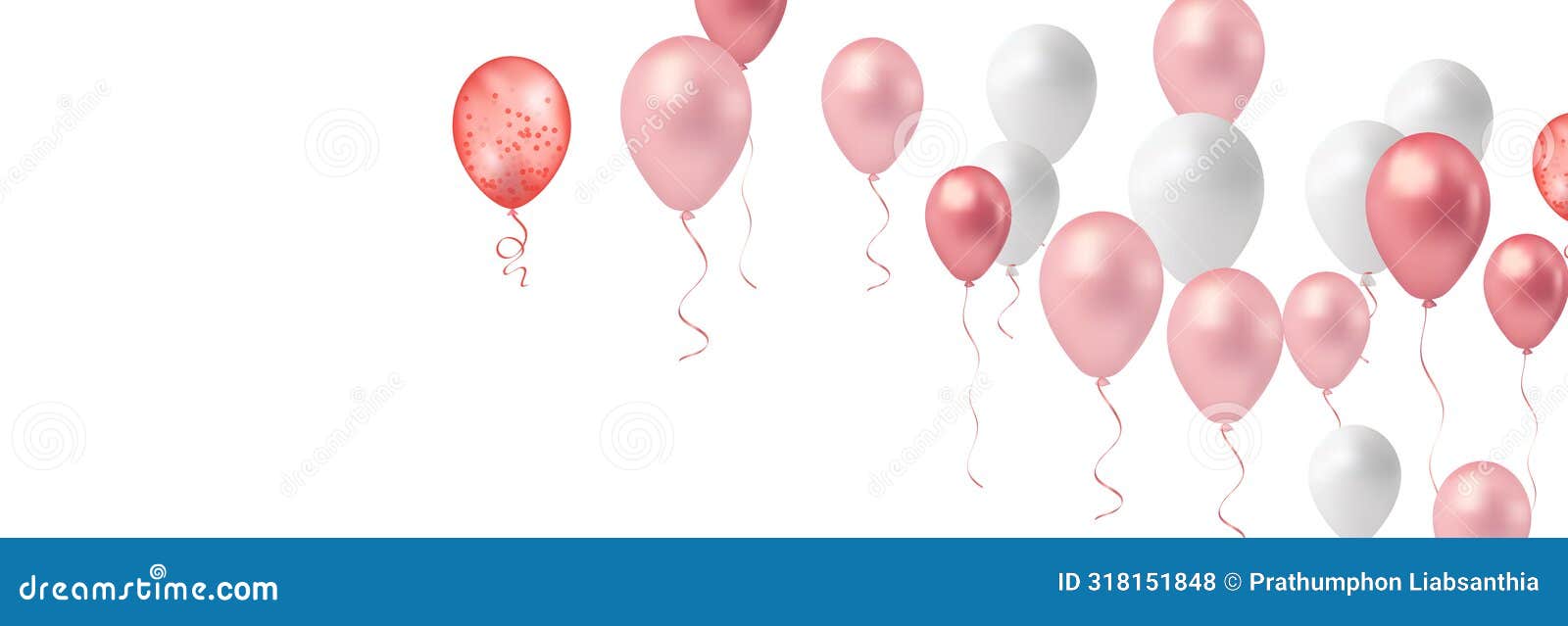 Balloons Header Background. Party Card with Colourful Balloons Stock ...