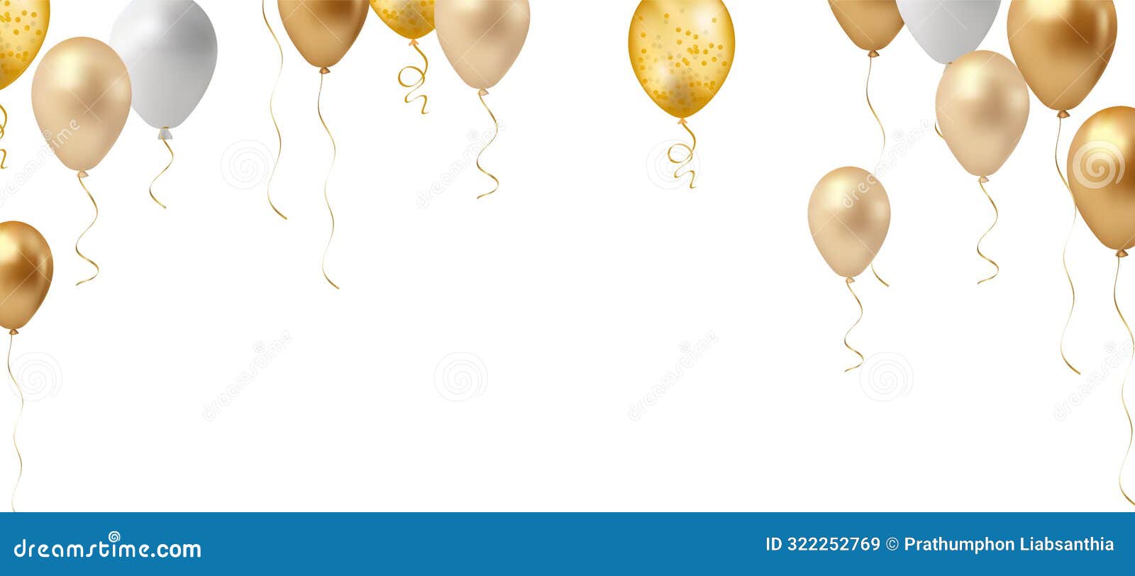 Balloons Header Background. Party Card with Colourful Balloons Stock ...
