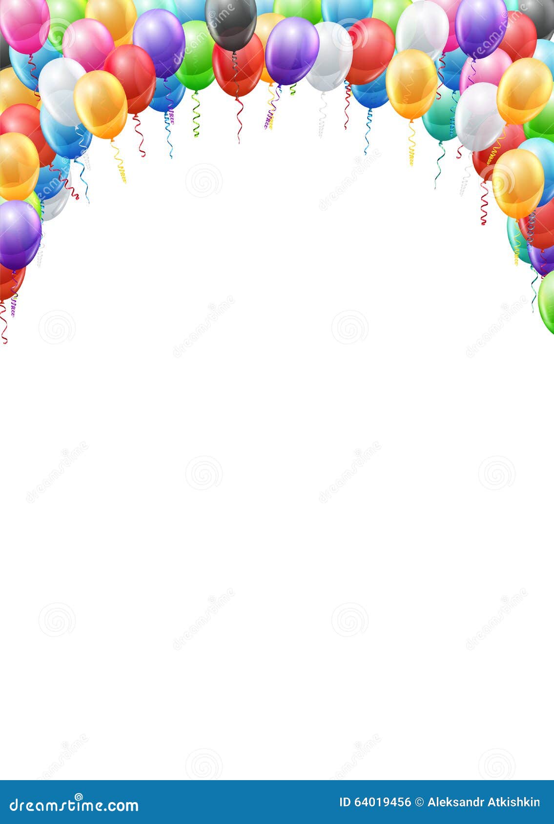 Balloons Header Background Design Element Of Happy Birthday Vector ...