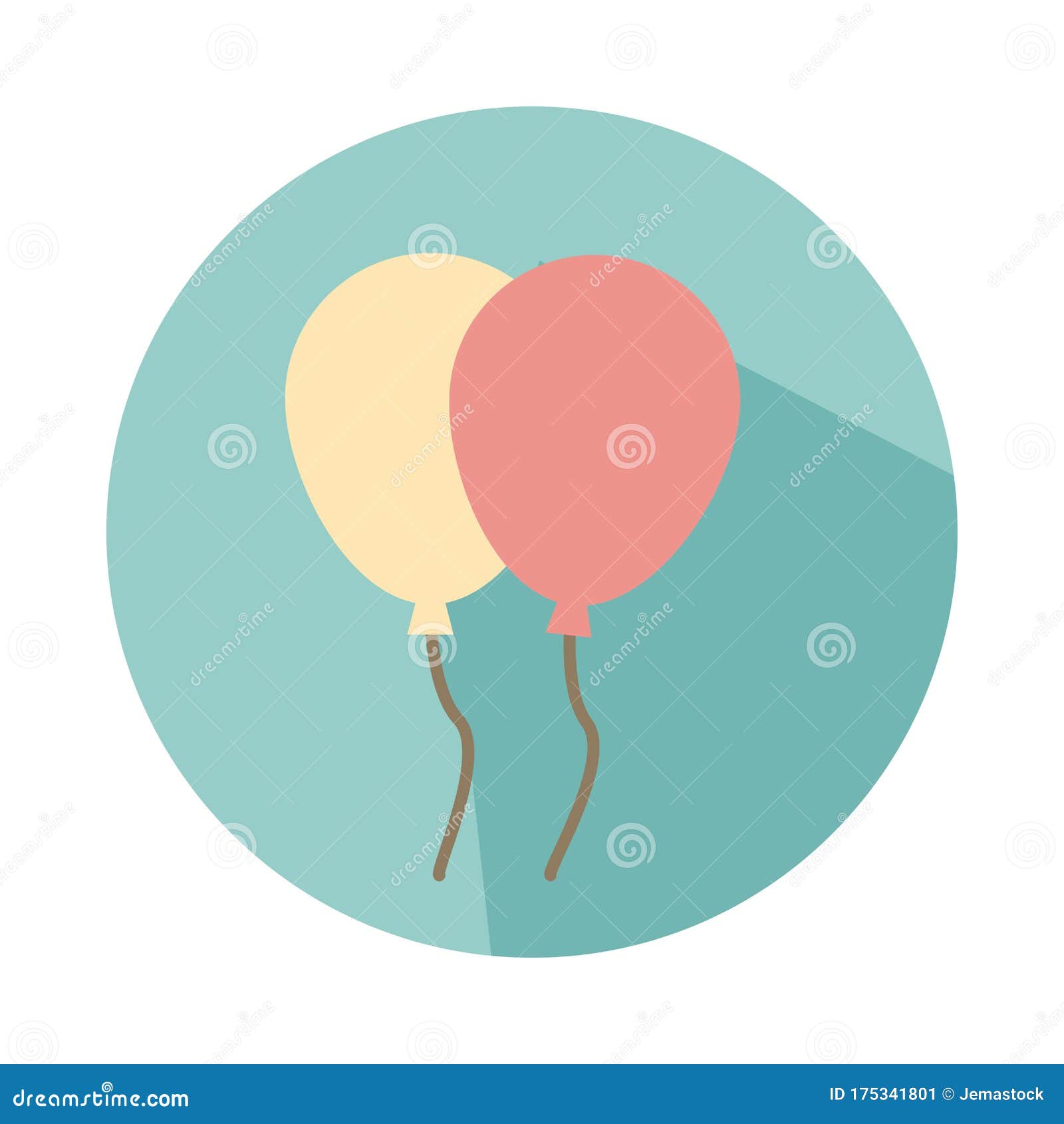 Balloons Helium Floating Block Style Icon Stock Vector Illustration
