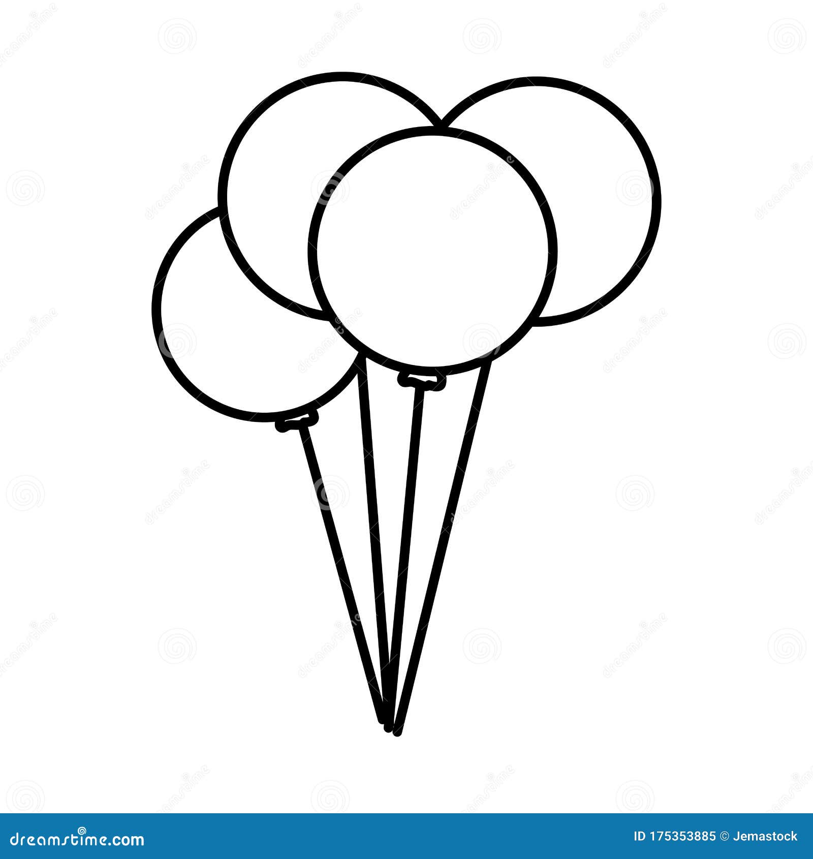 Balloons Helium Floating Decorative Icon Stock Vector Illustration Of