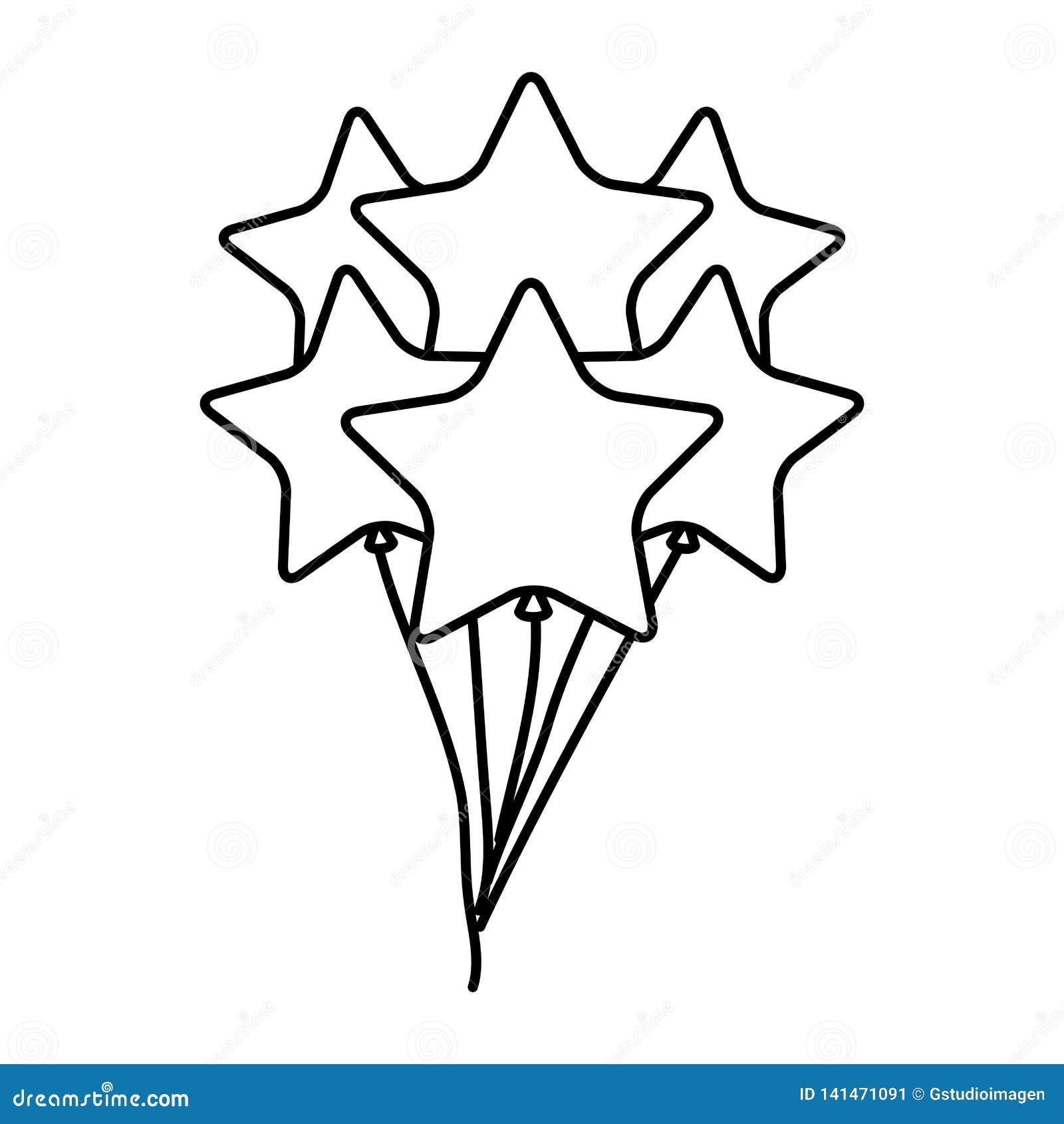 Balloons Helium Floating with Stars Shape Stock Vector - Illustration ...