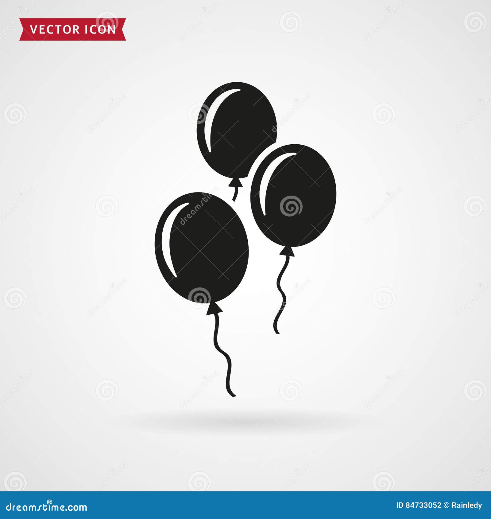 Balloons icon. stock vector. Illustration of vector, balloons - 84733052