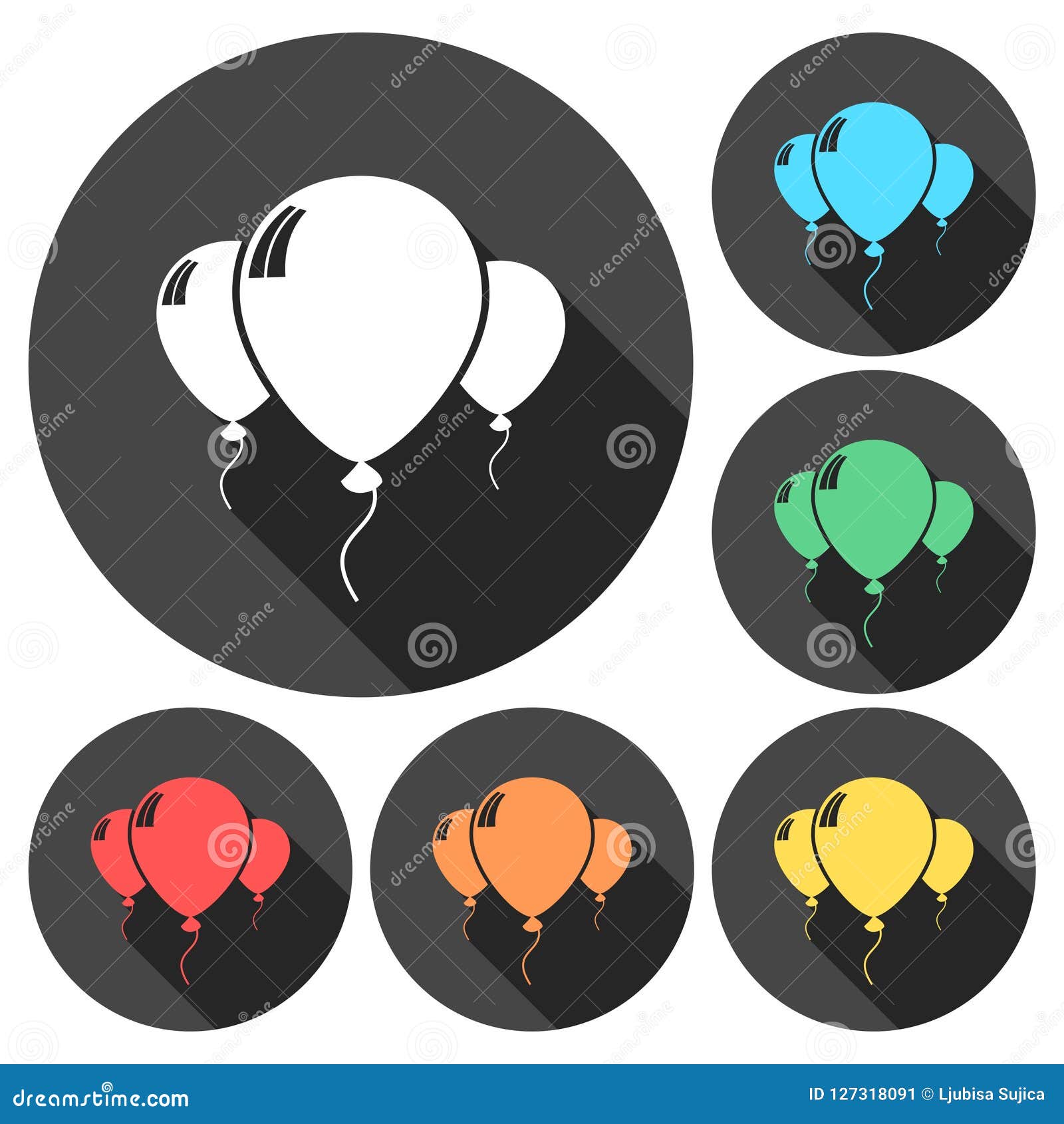 Balloons Icon Vector stock vector. Illustration of bright - 127318091