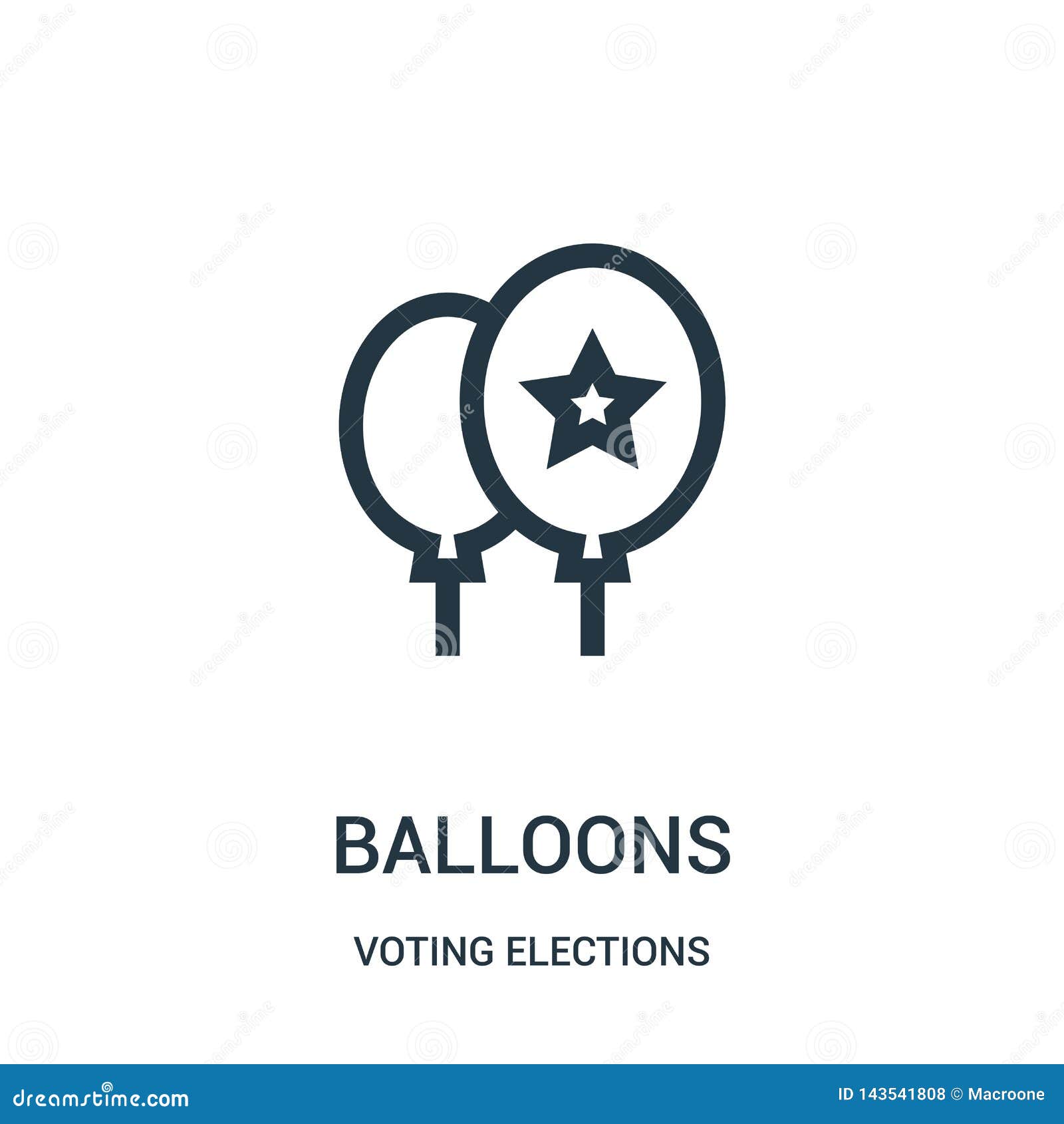 Balloons Icon Vector from Voting Elections Collection. Thin Line ...