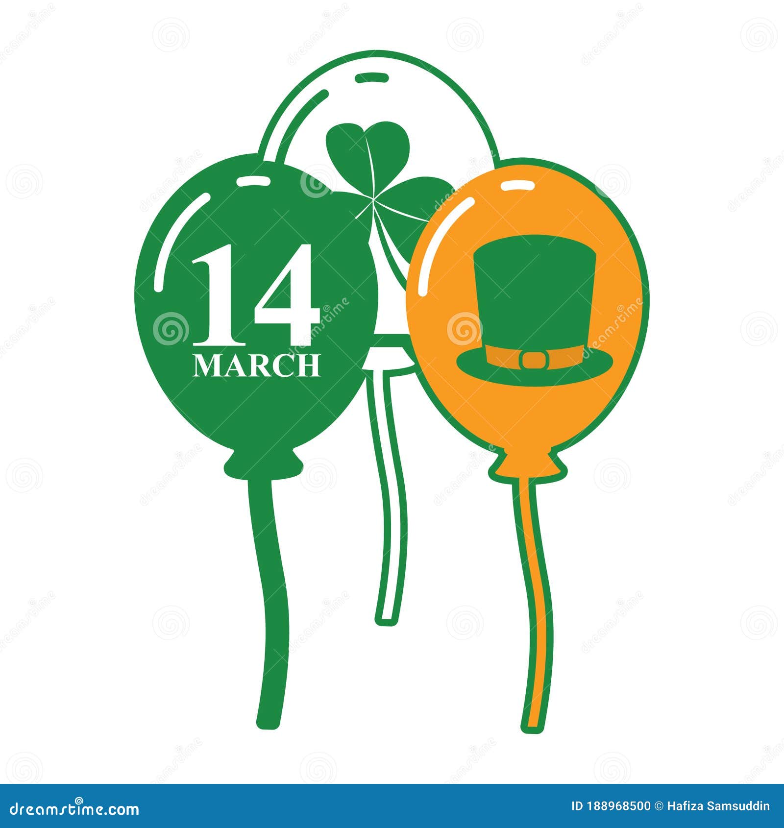 Balloons in Irish Flag Color. Vector Illustration Decorative Design ...