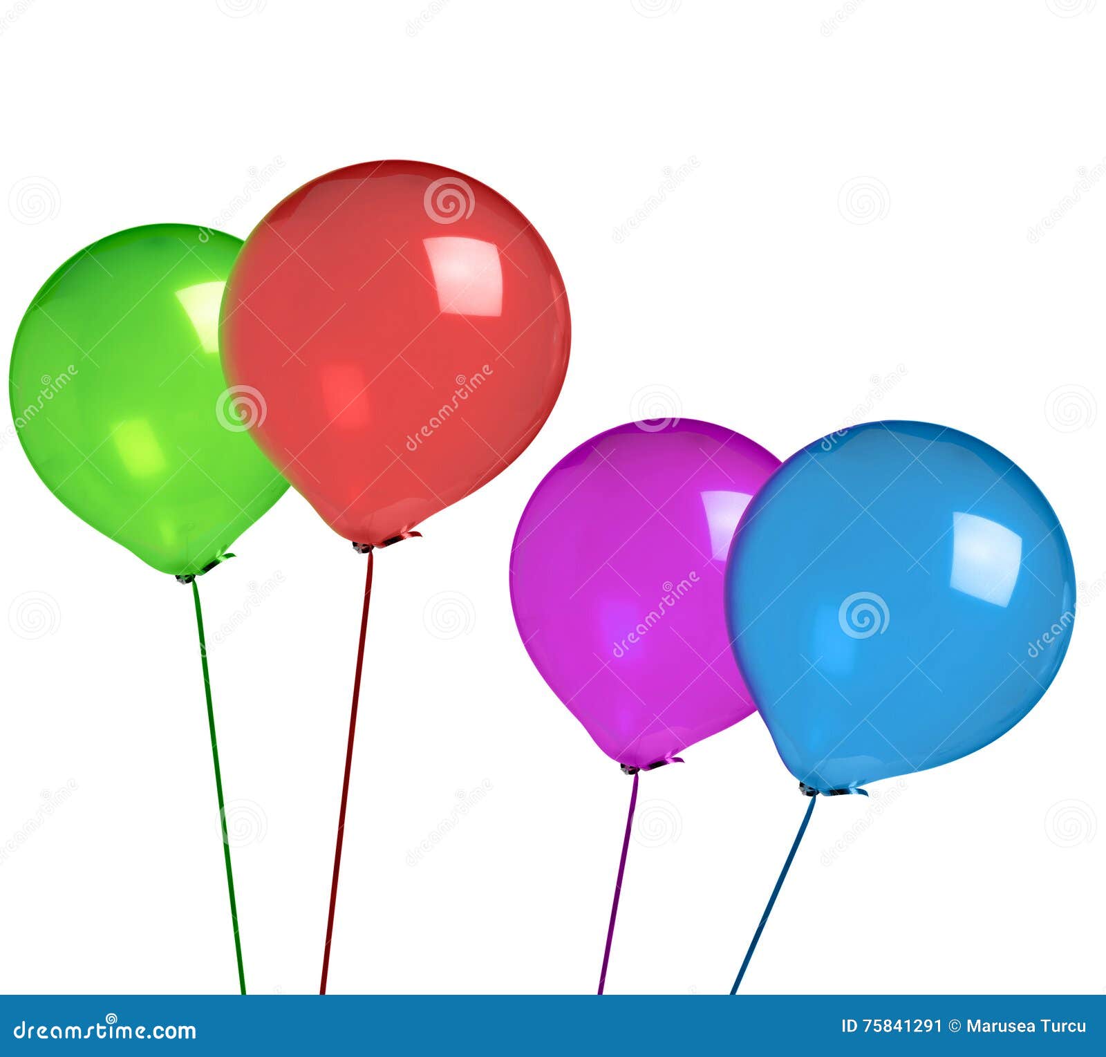 Balloons isolated on white stock image. Image of happy - 75841291