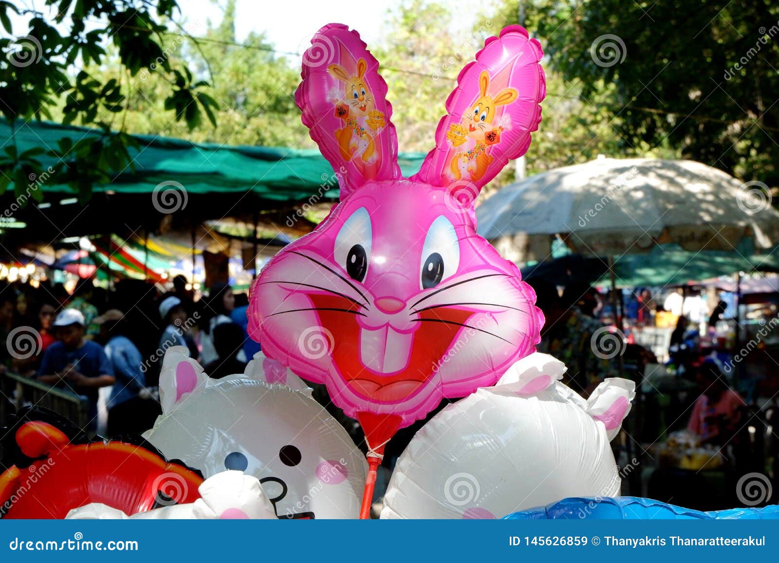 The Balloons are Made with a Rabbit Face. Stock Image - Image of cute ...