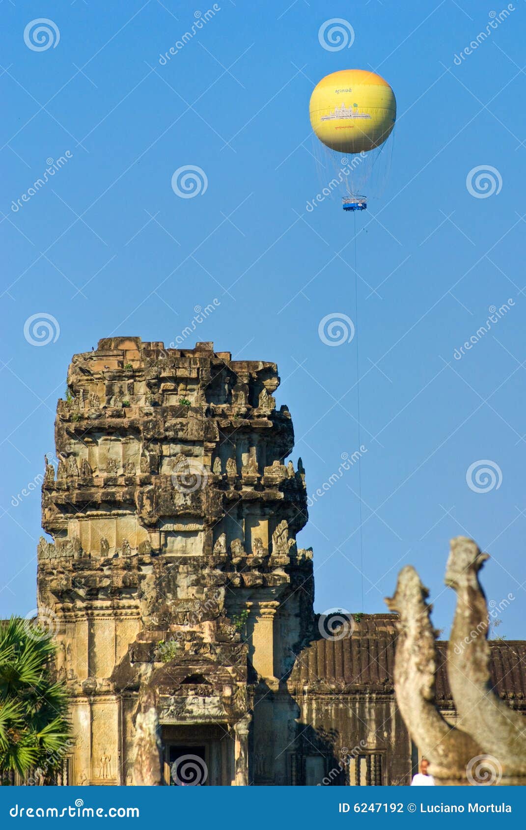 Balloons Over Angkor Wat, Cambodia. Stock Photo - Image of face, castle ...