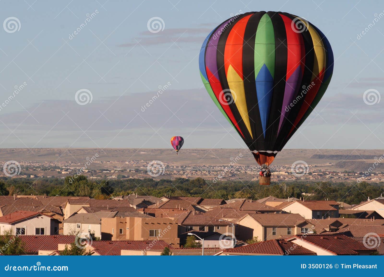 Balloons over the rooftops stock photo. Image of competition - 3500126