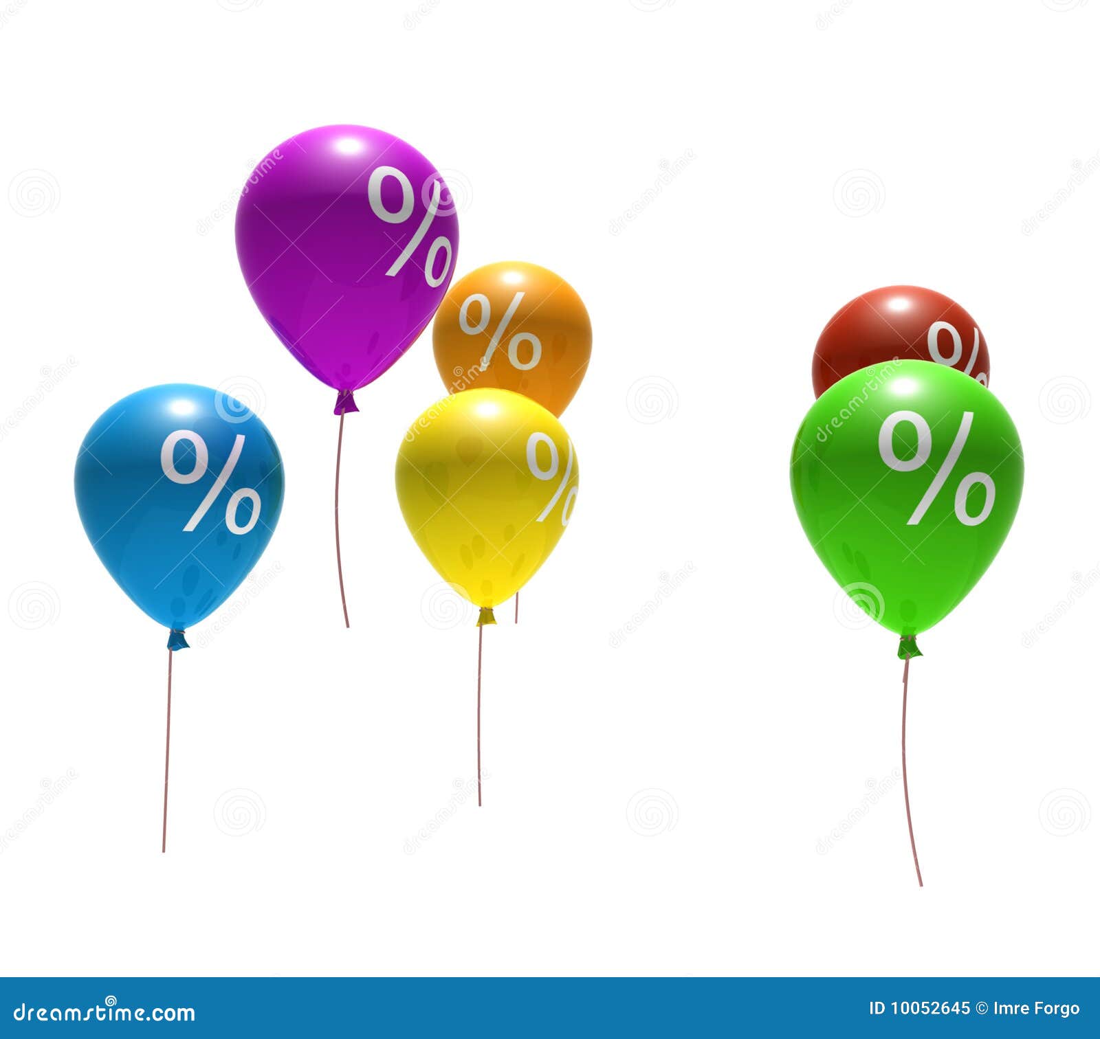 Balloons with Percent Symbols Stock Illustration - Illustration of ...