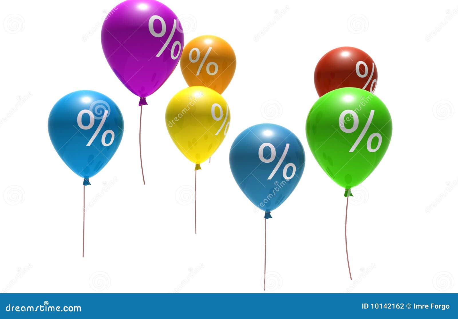 Balloons with Percent Symbols Stock Illustration - Illustration of ...