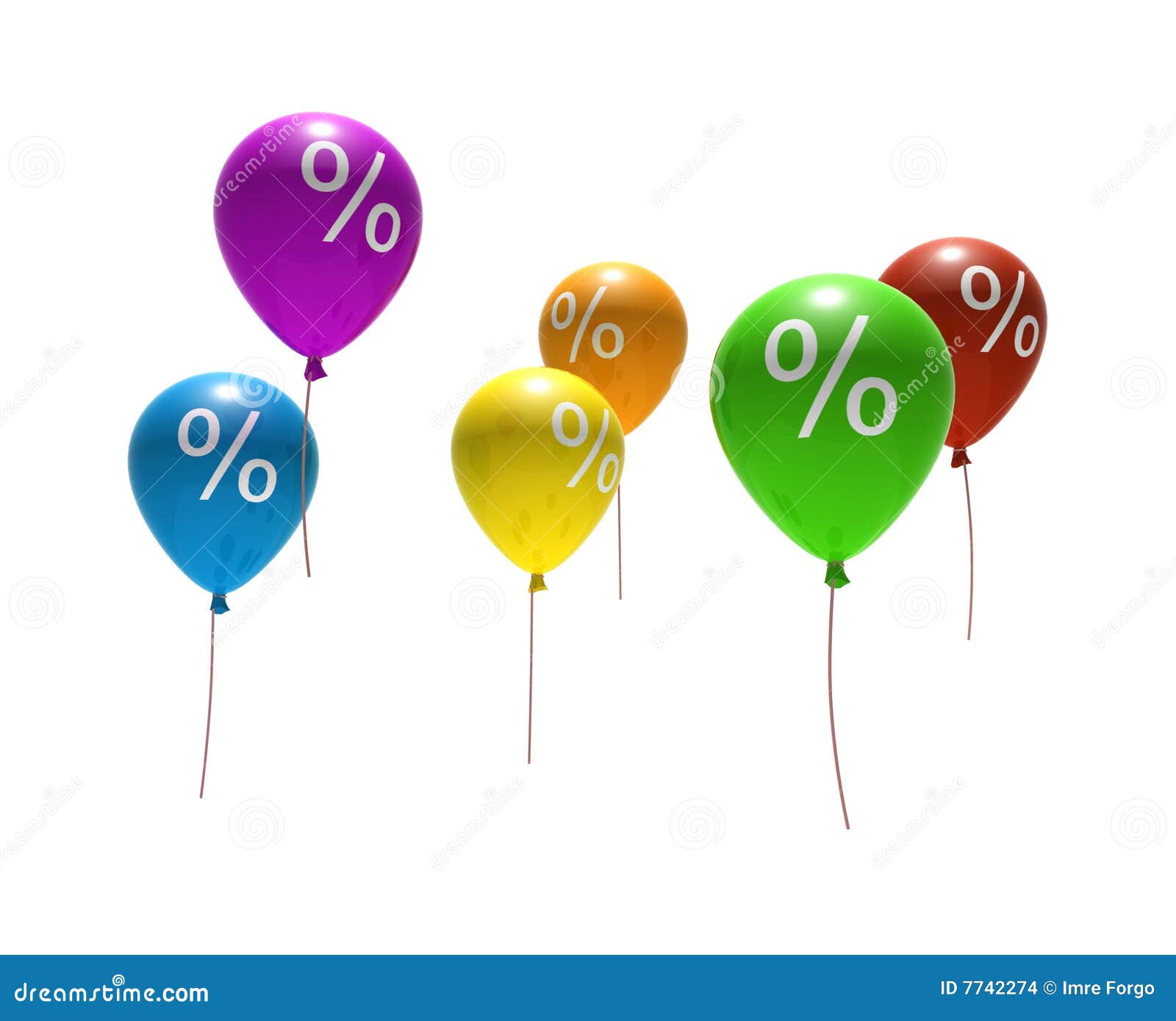 Balloons With Percent Symbols Picture. Image: 7742274