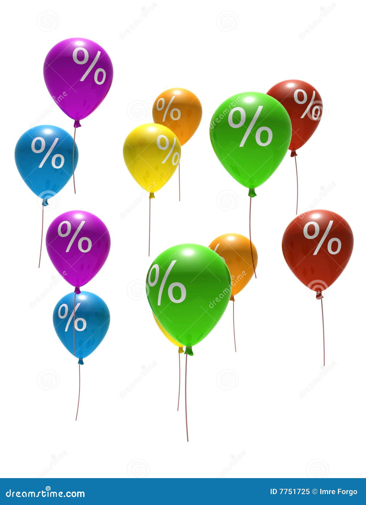 Balloons With Percent Symbols Picture. Image: 7751725