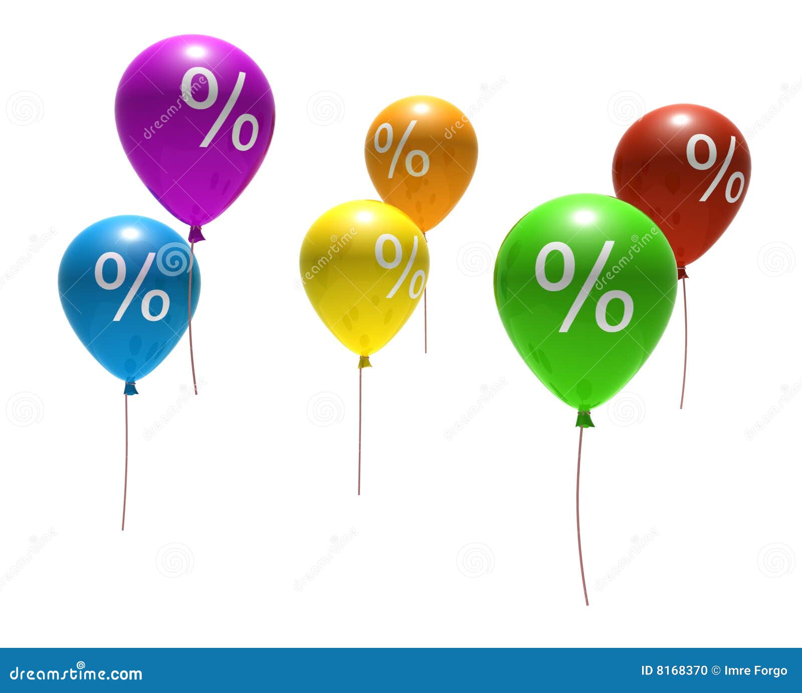 Balloons with Percent Symbols Stock Illustration - Illustration of ...