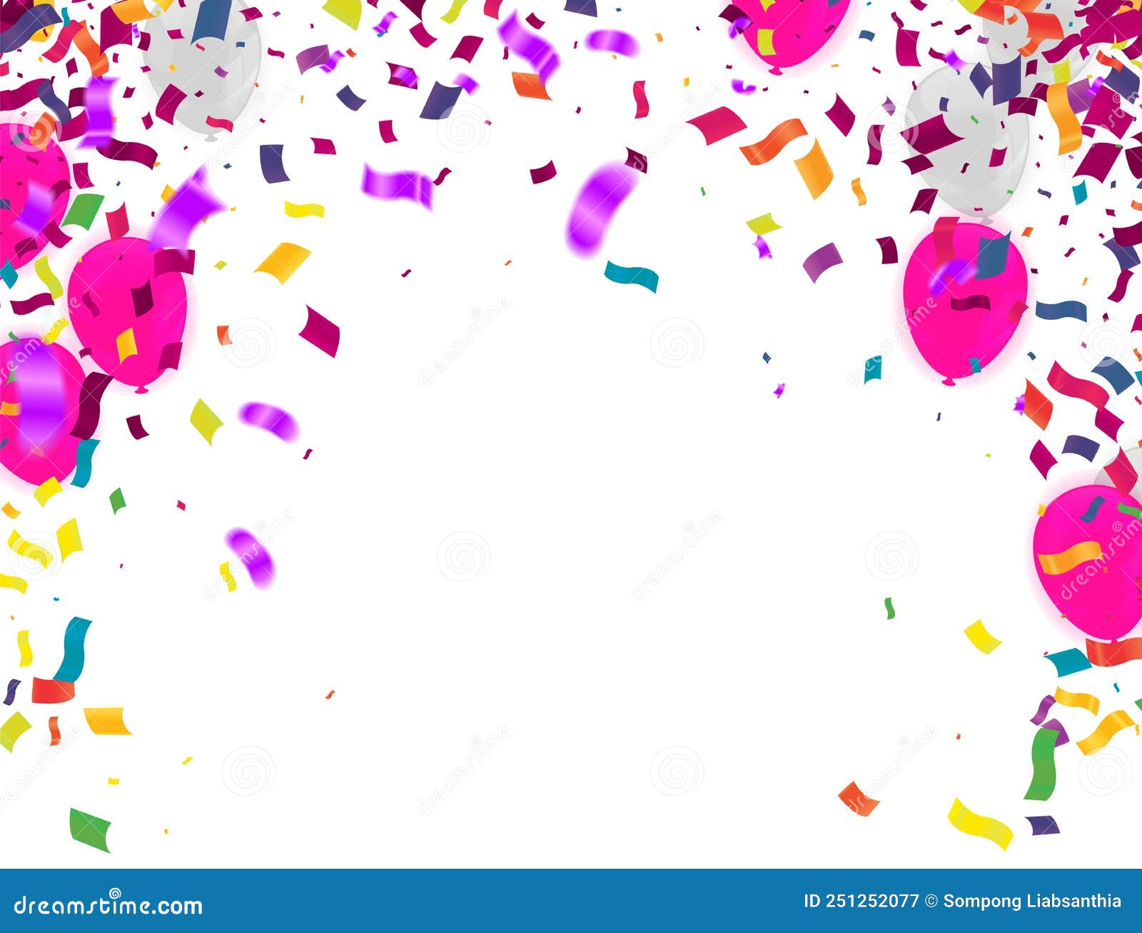 Balloons Pink Design Template Space for Text Illustration Stock Vector ...