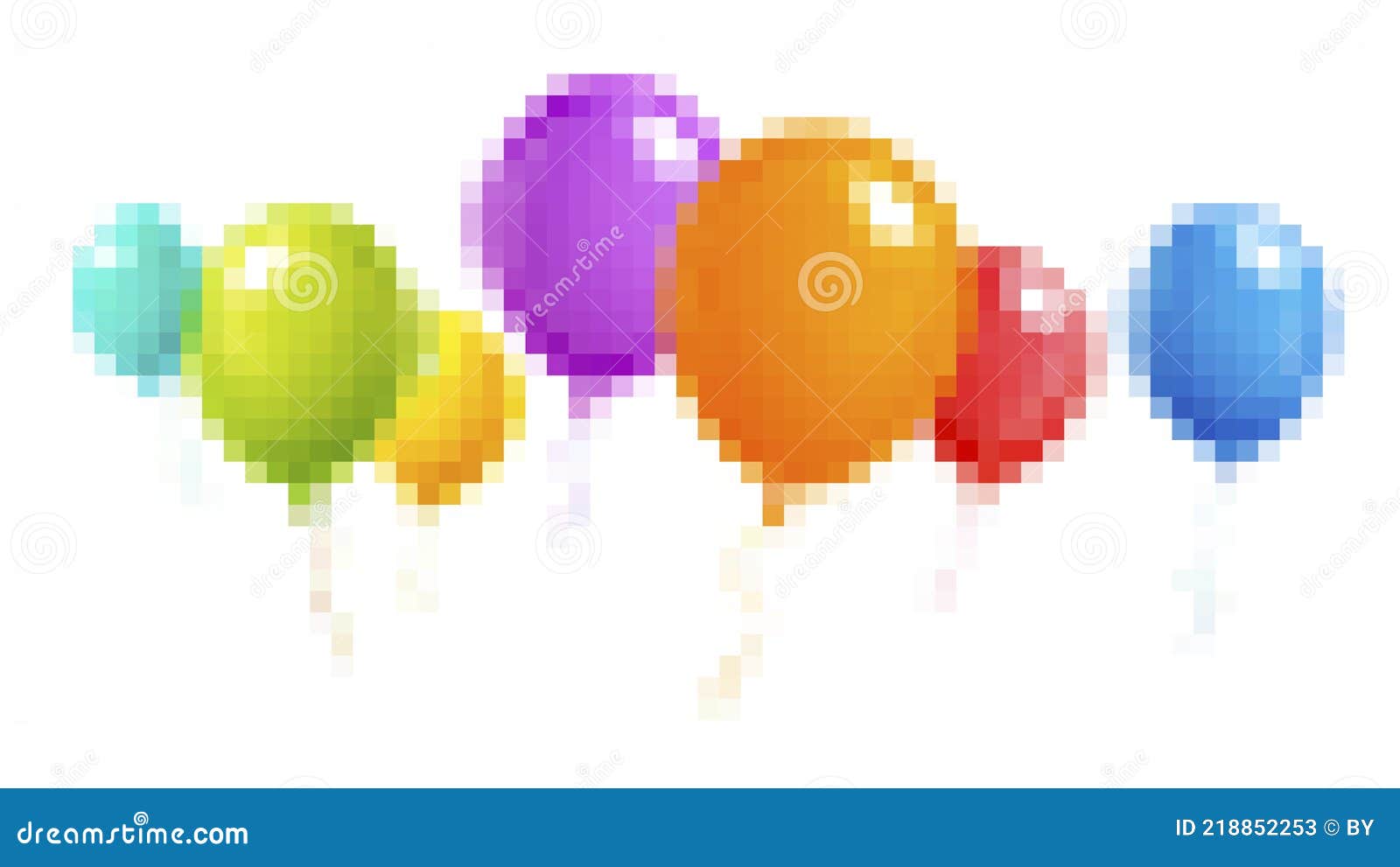 Pixel Art Balloons With Confetti Burst Vector Illustration ...